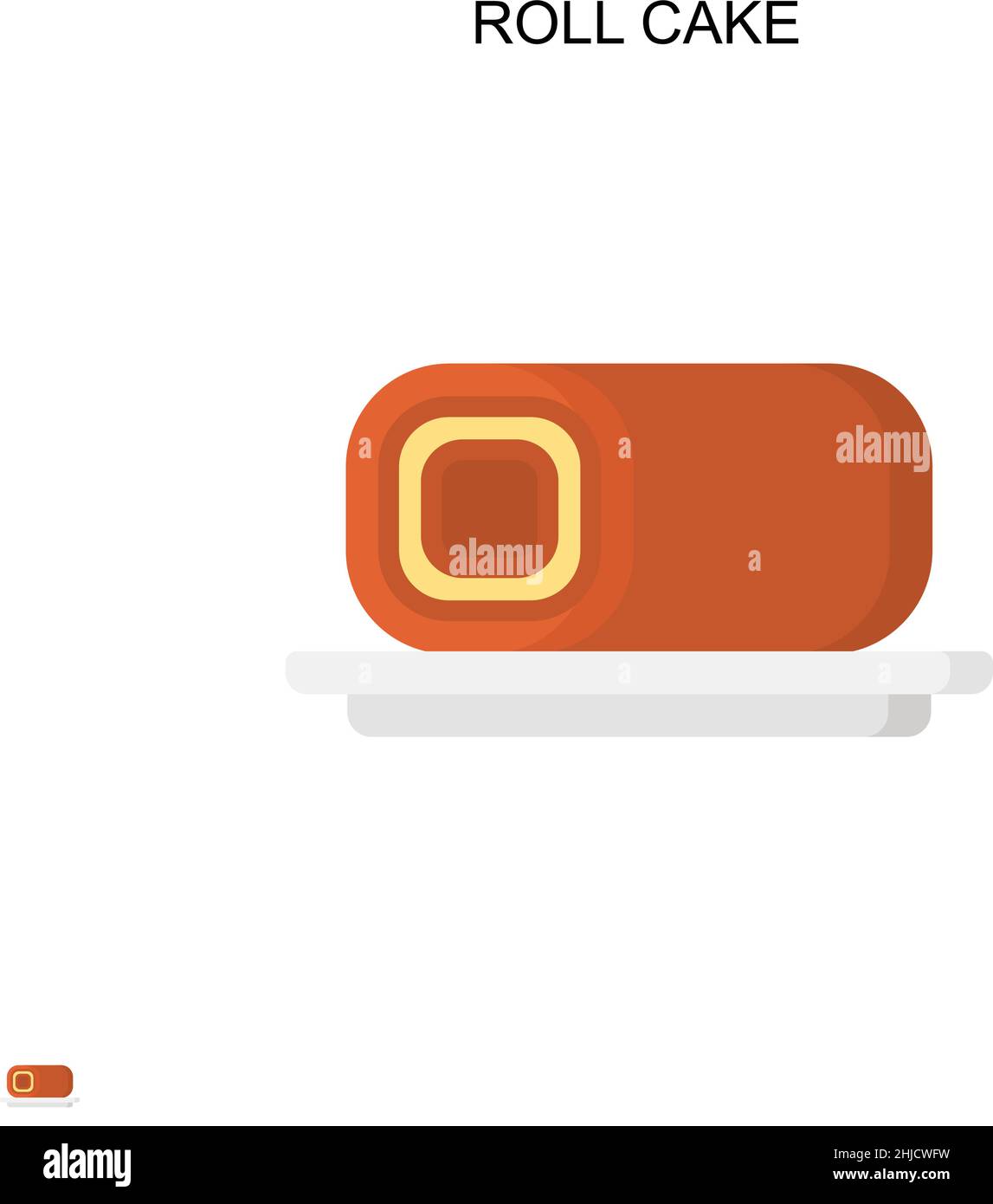 Roll cake Simple vector icon. Illustration symbol design template for ...