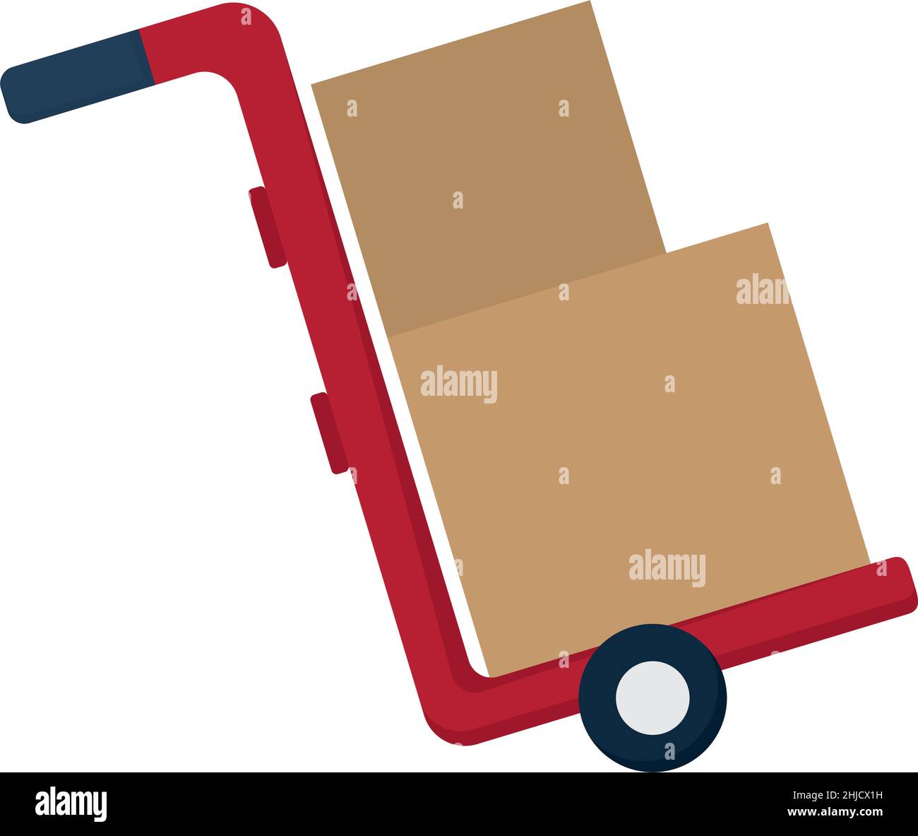 handcart with boxes on white background Stock Vector Image & Art - Alamy