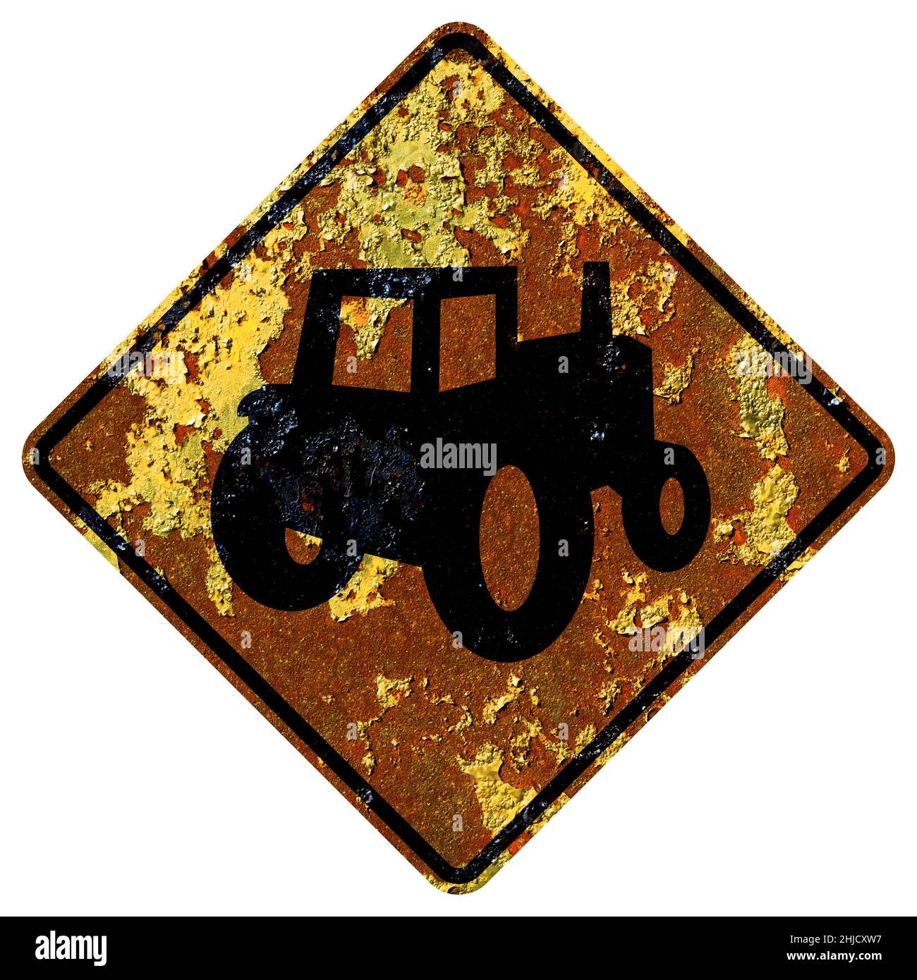 Old rusty American road sign - Alternative Tractor farm vehicle ...