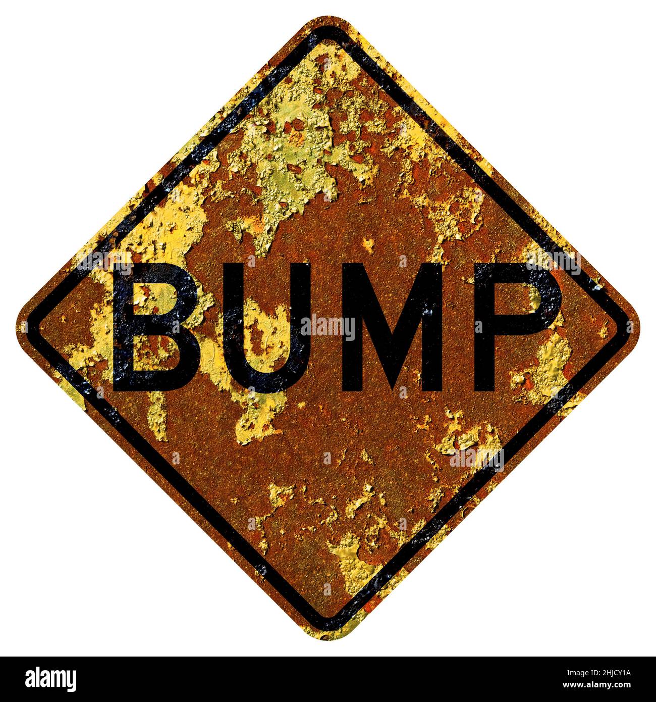 Old rusty American road sign - Bump Stock Photo - Alamy