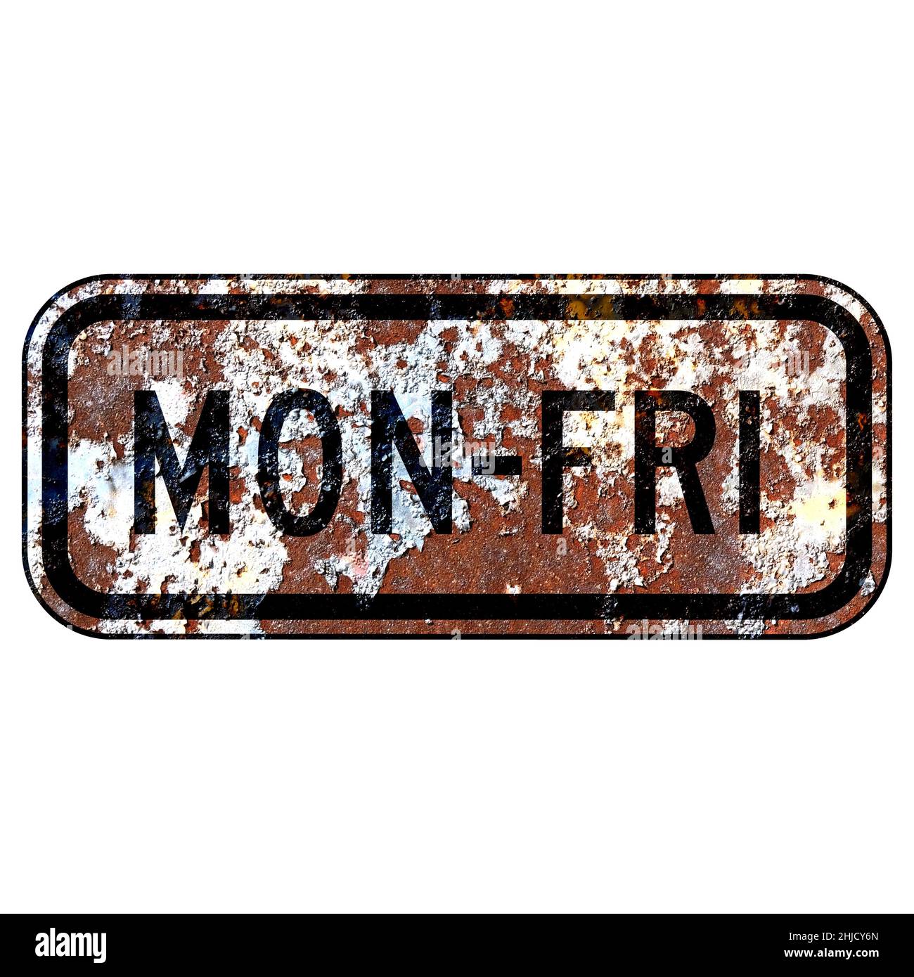 Old rusty American road sign - Days of the week Stock Photo - Alamy