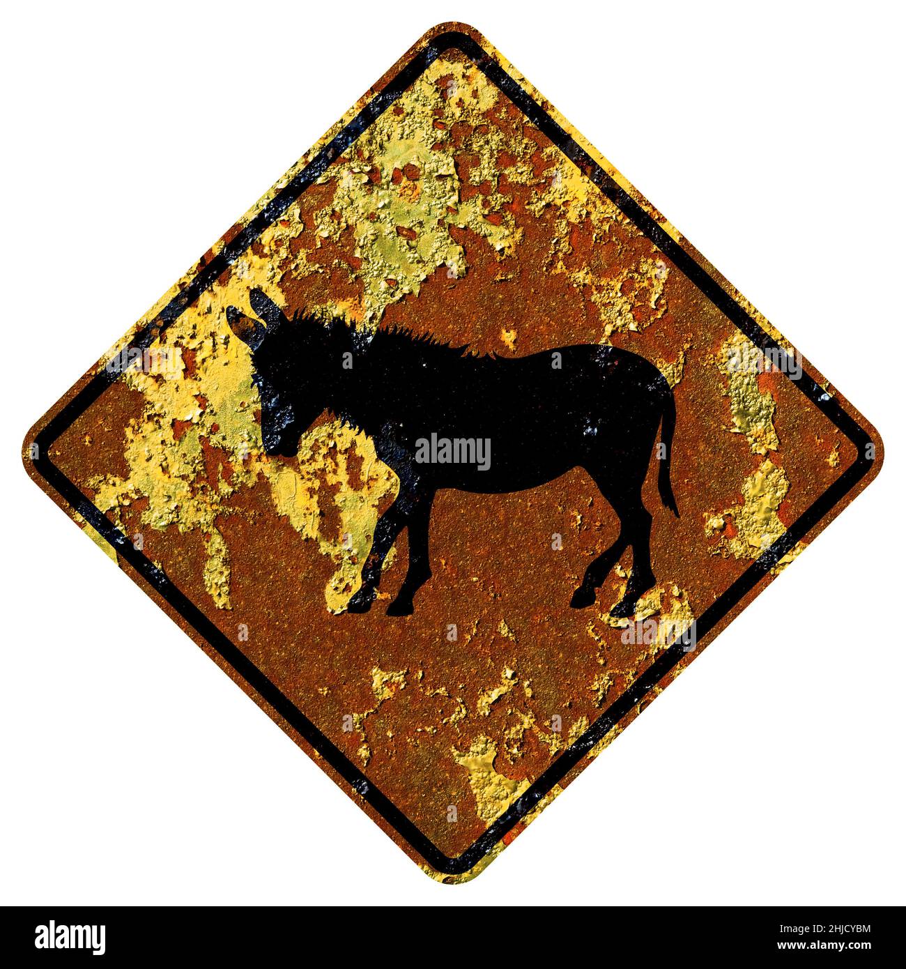 Donkey crossing sign hi-res stock photography and images - Alamy
