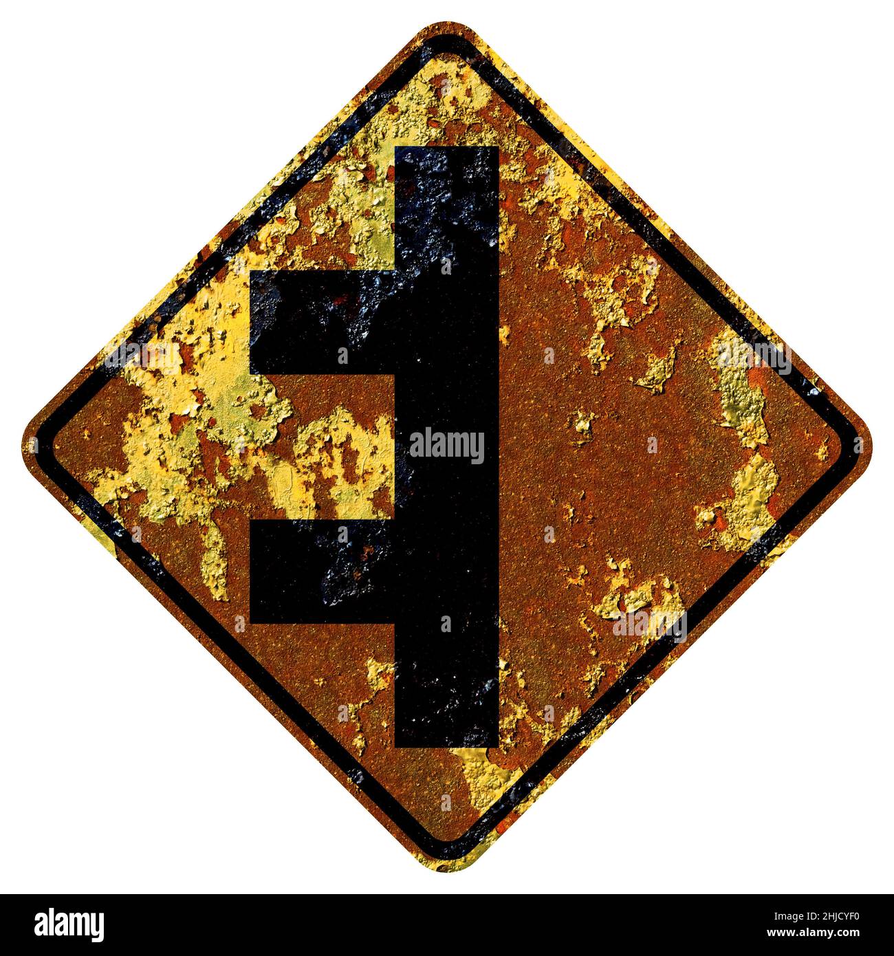 Old rusty American road sign - Double side roads Stock Photo - Alamy