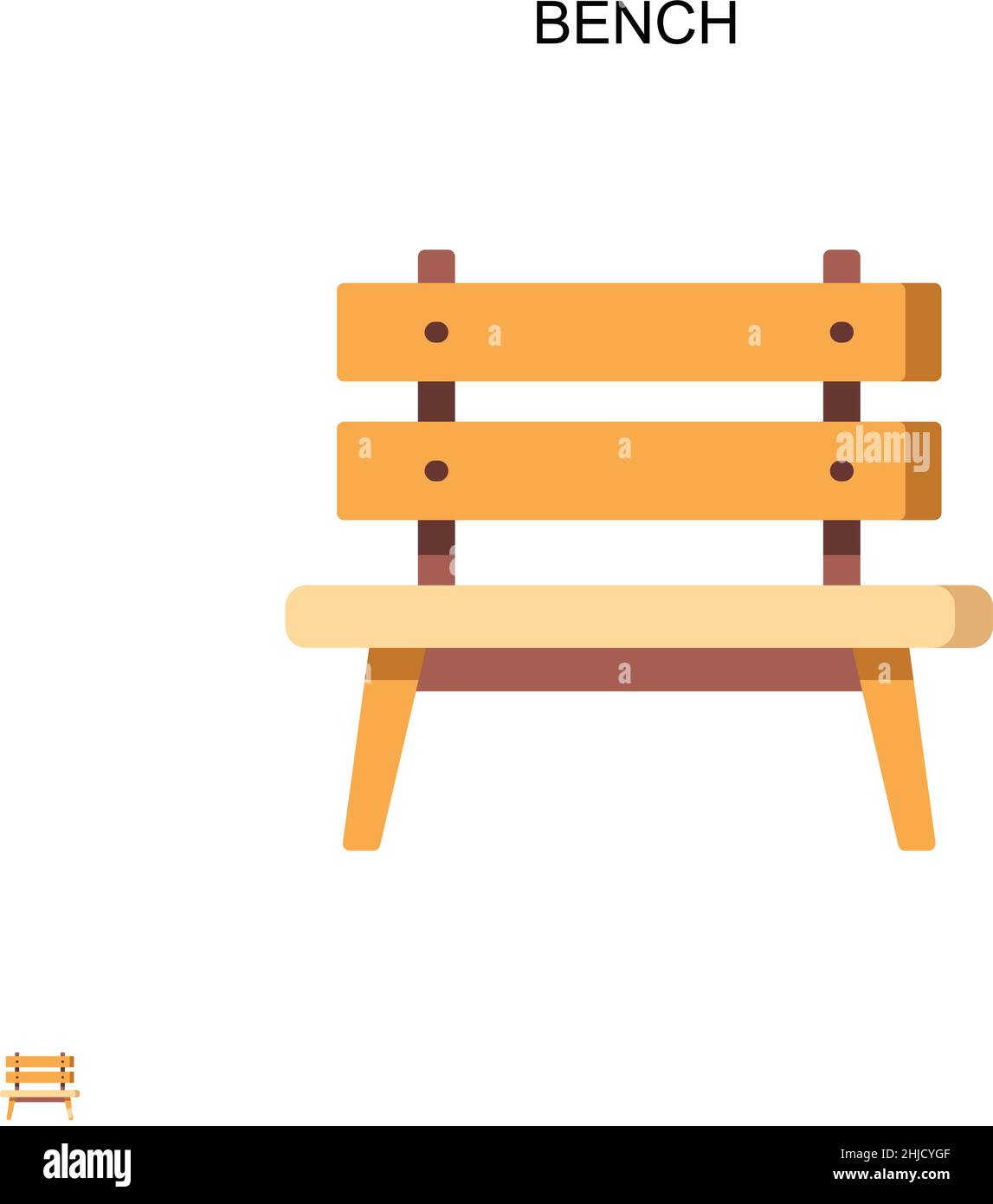 Beautiful metal bench with wooden seat Stock Vector Images - Alamy