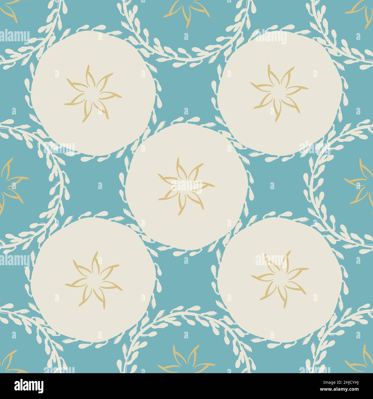 Gender neutral foliage seamless vector background. Simple whimsical ...