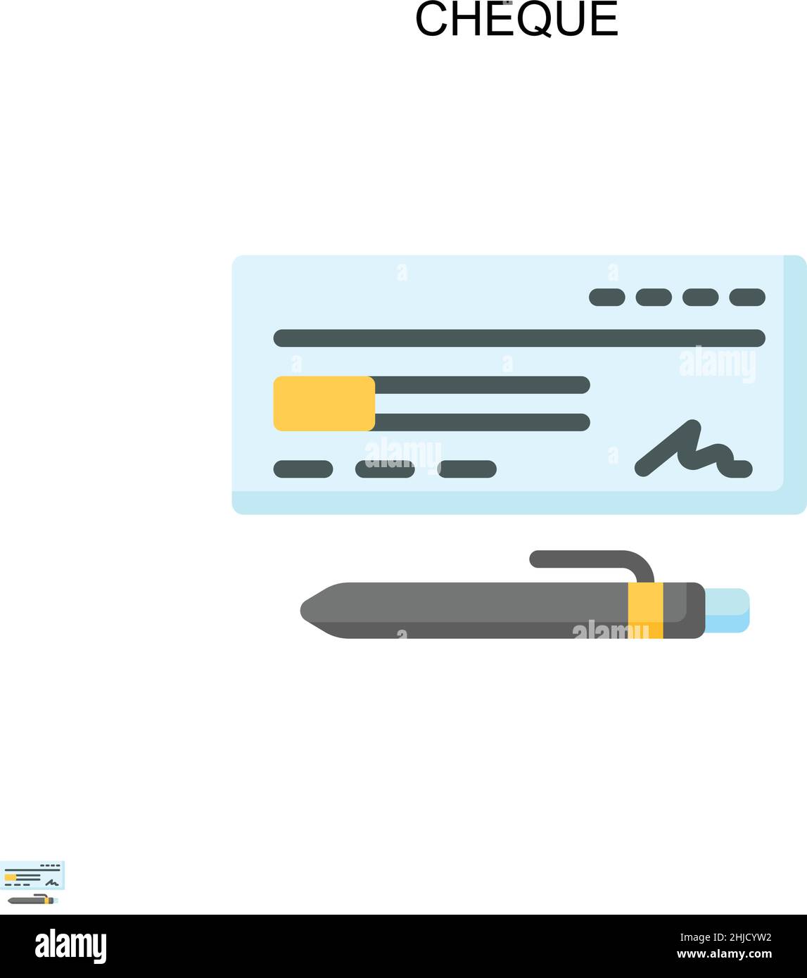 Cheque Simple vector icon. Illustration symbol design template for web mobile UI element Stock ...