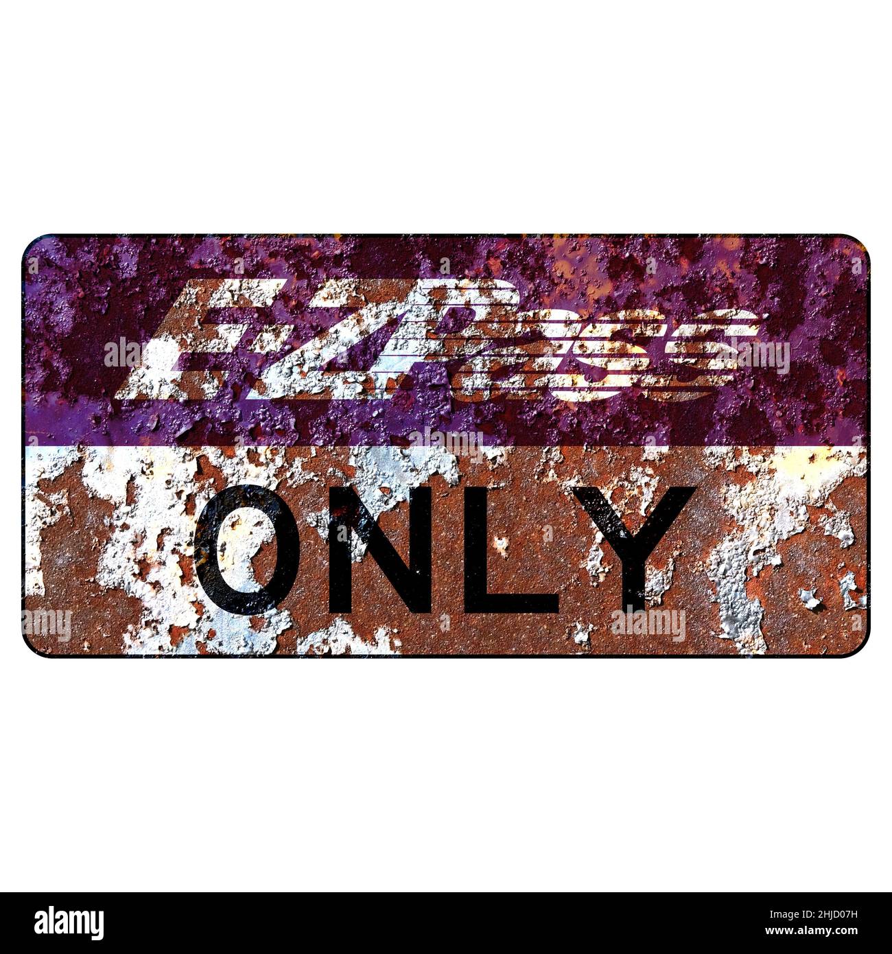 Old rusty American road sign - New Jersey Turnpike E-ZPass toll booth ...