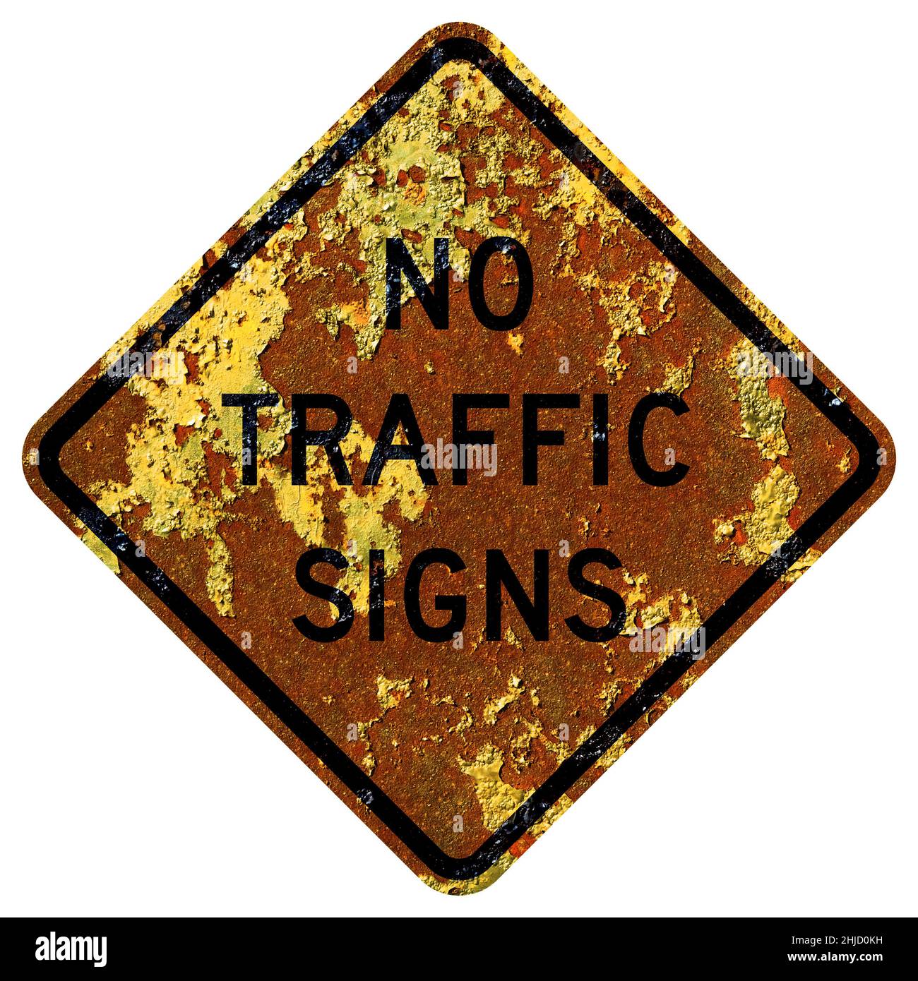 Old rusty American road sign - No Traffic Signs Stock Photo - Alamy