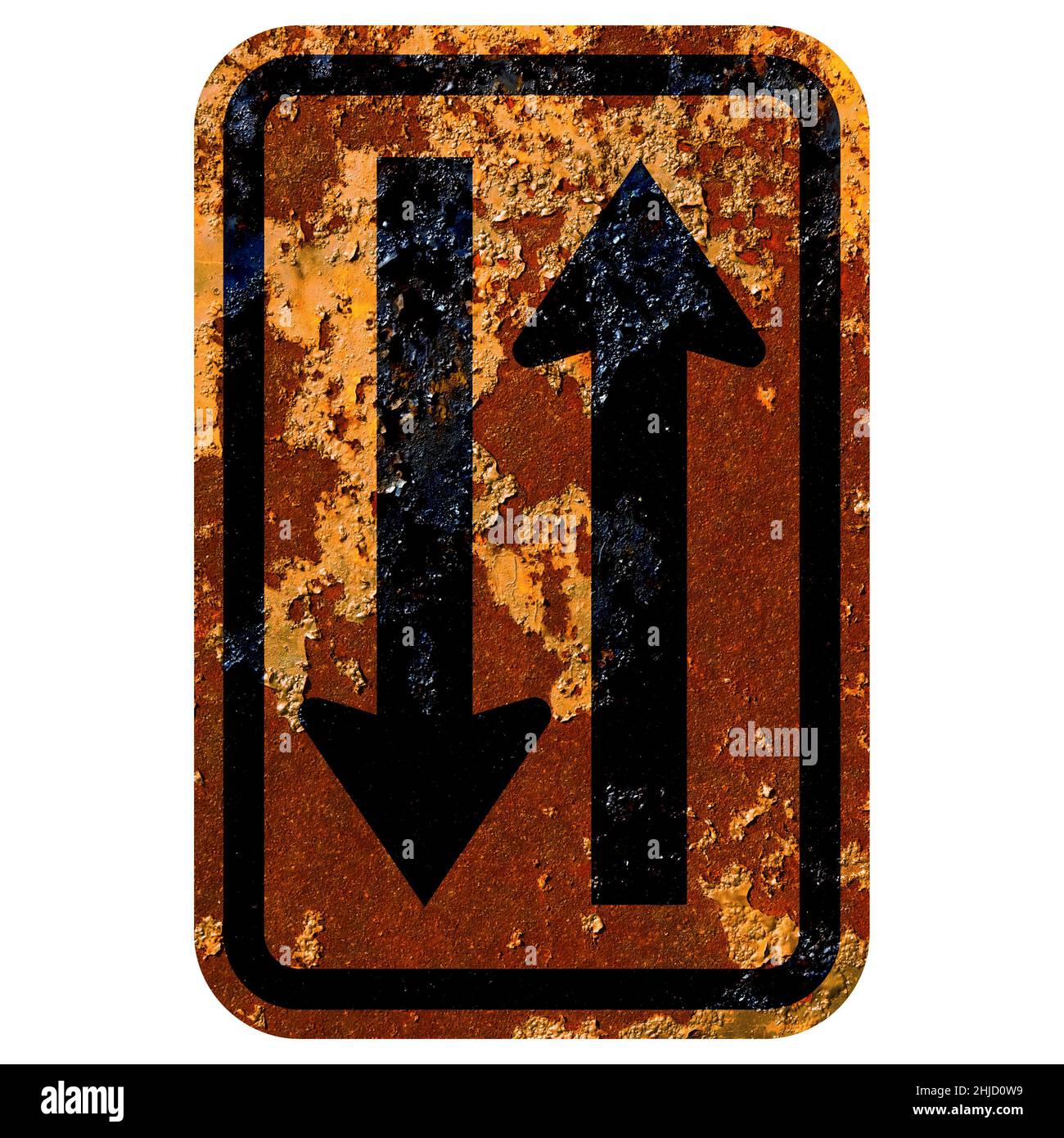 Old rusty American road sign - Pass road Stock Photo - Alamy