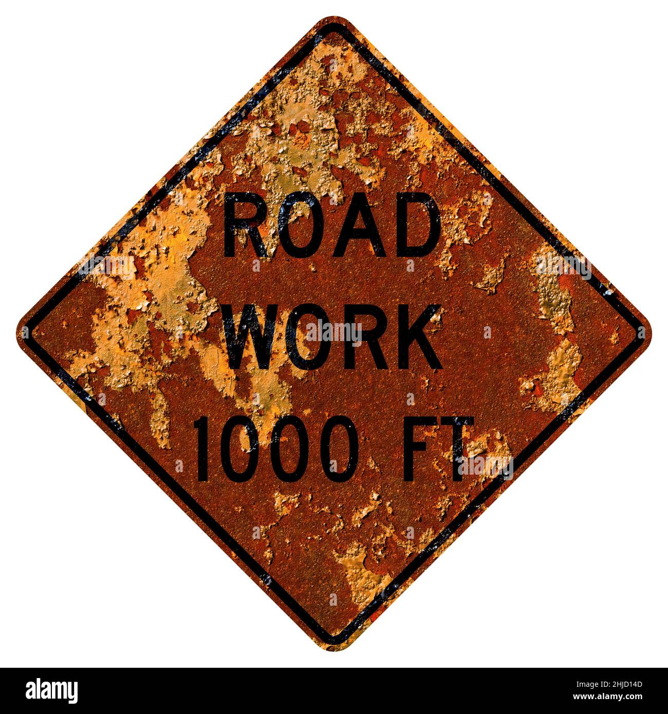 American road work ahead sign Cut Out Stock Images & Pictures - Alamy