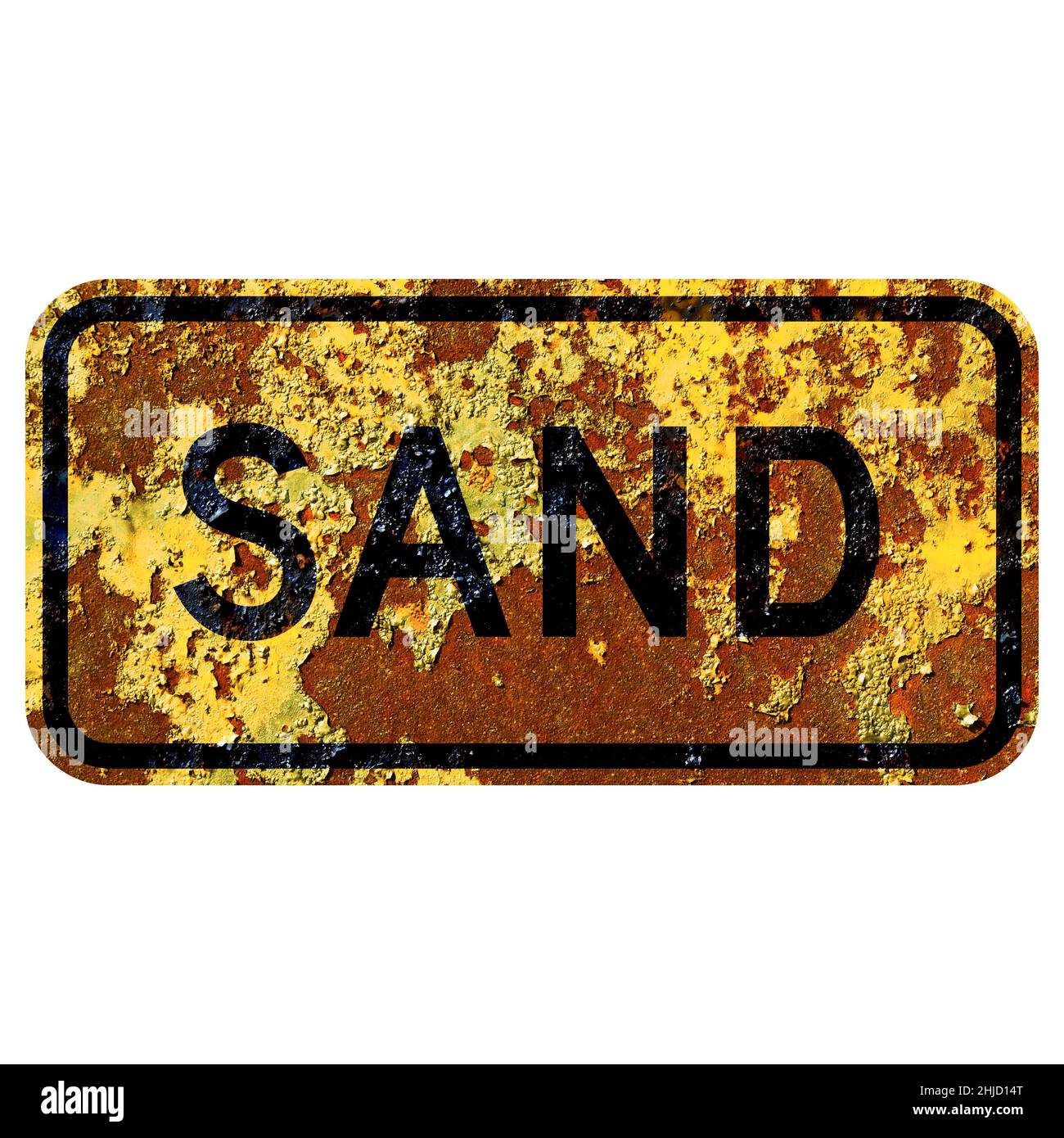 Old rusty American road sign - Sand Stock Photo - Alamy