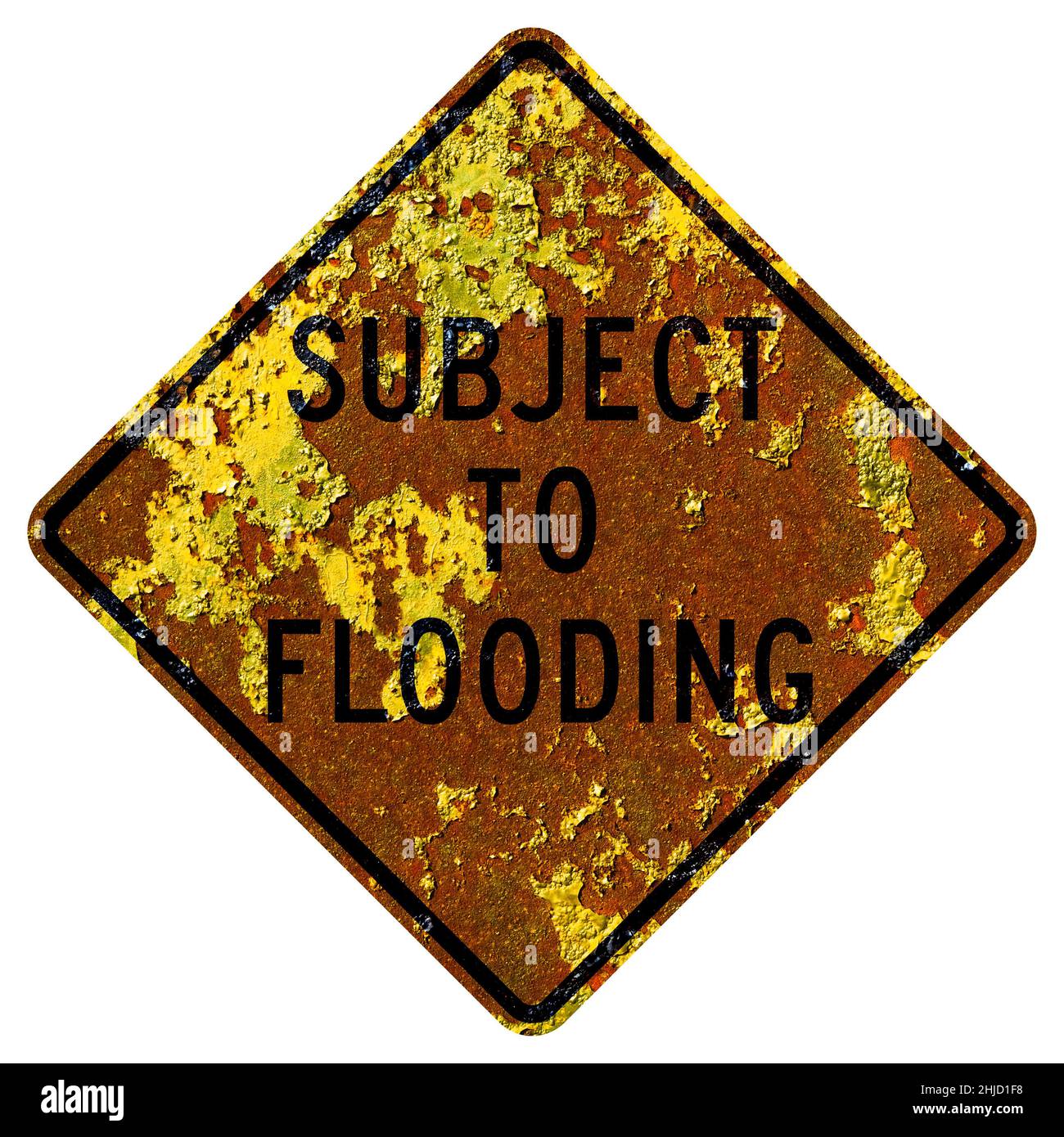 Subject to flooding sign Cut Out Stock Images & Pictures - Alamy