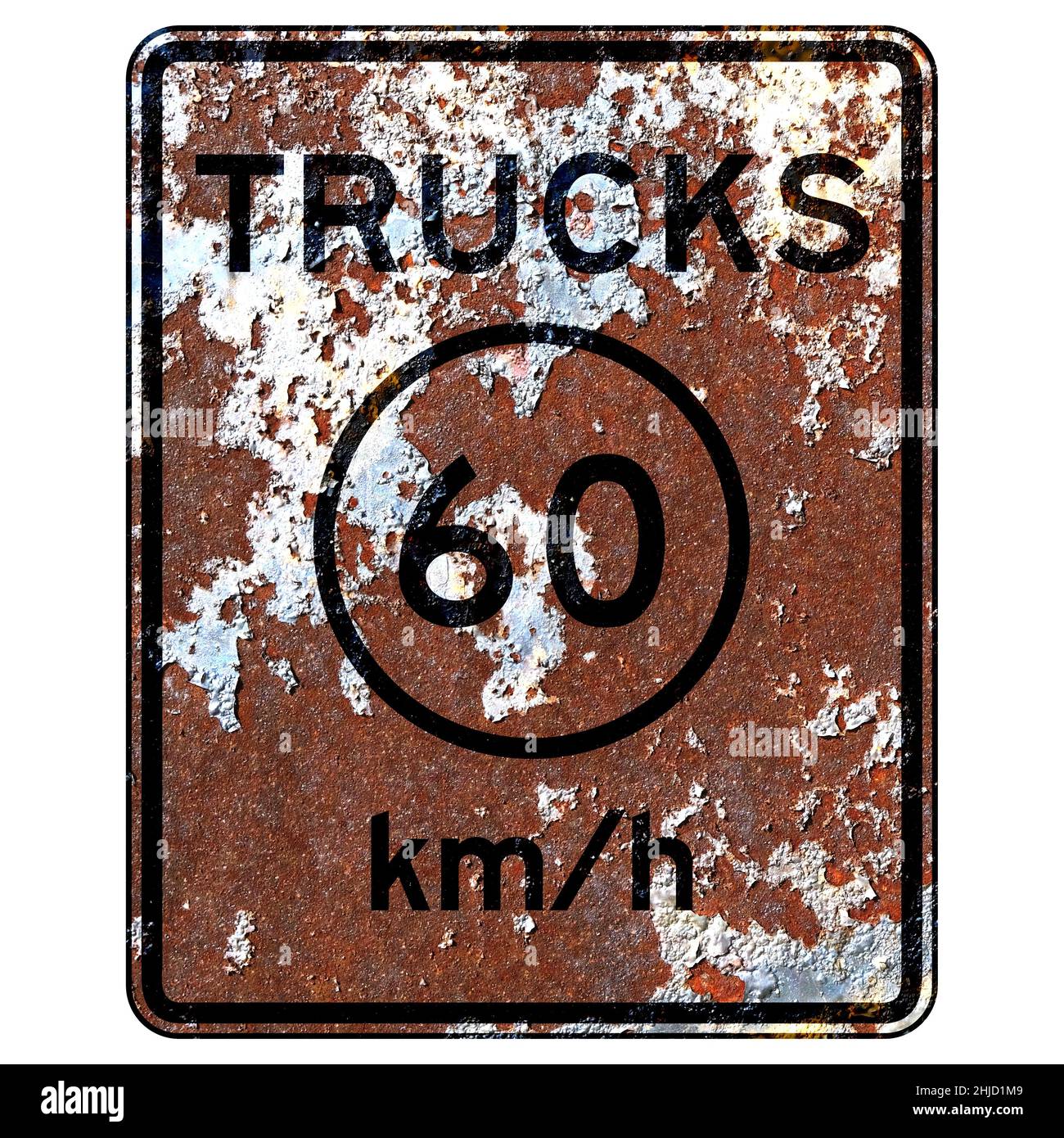 Metric road sign Cut Out Stock Images & Pictures - Alamy