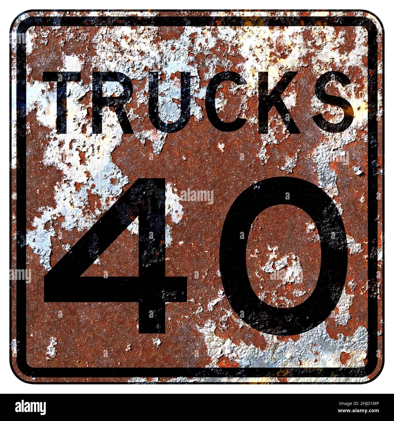 Old rusty American road sign - Truck Speed Limit Stock Photo - Alamy