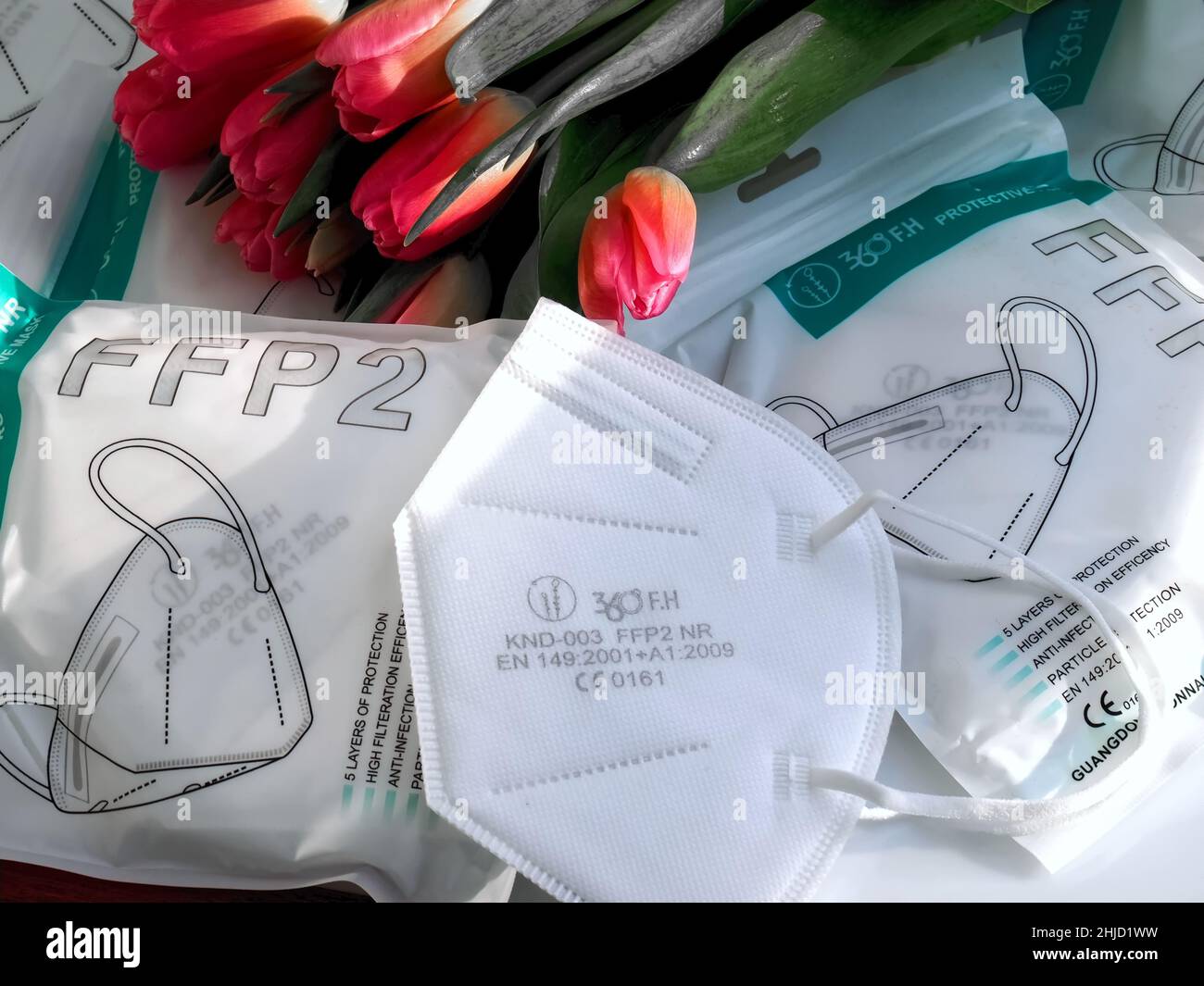 Package with FFP2 protection masks to help against Corona pandemic ...
