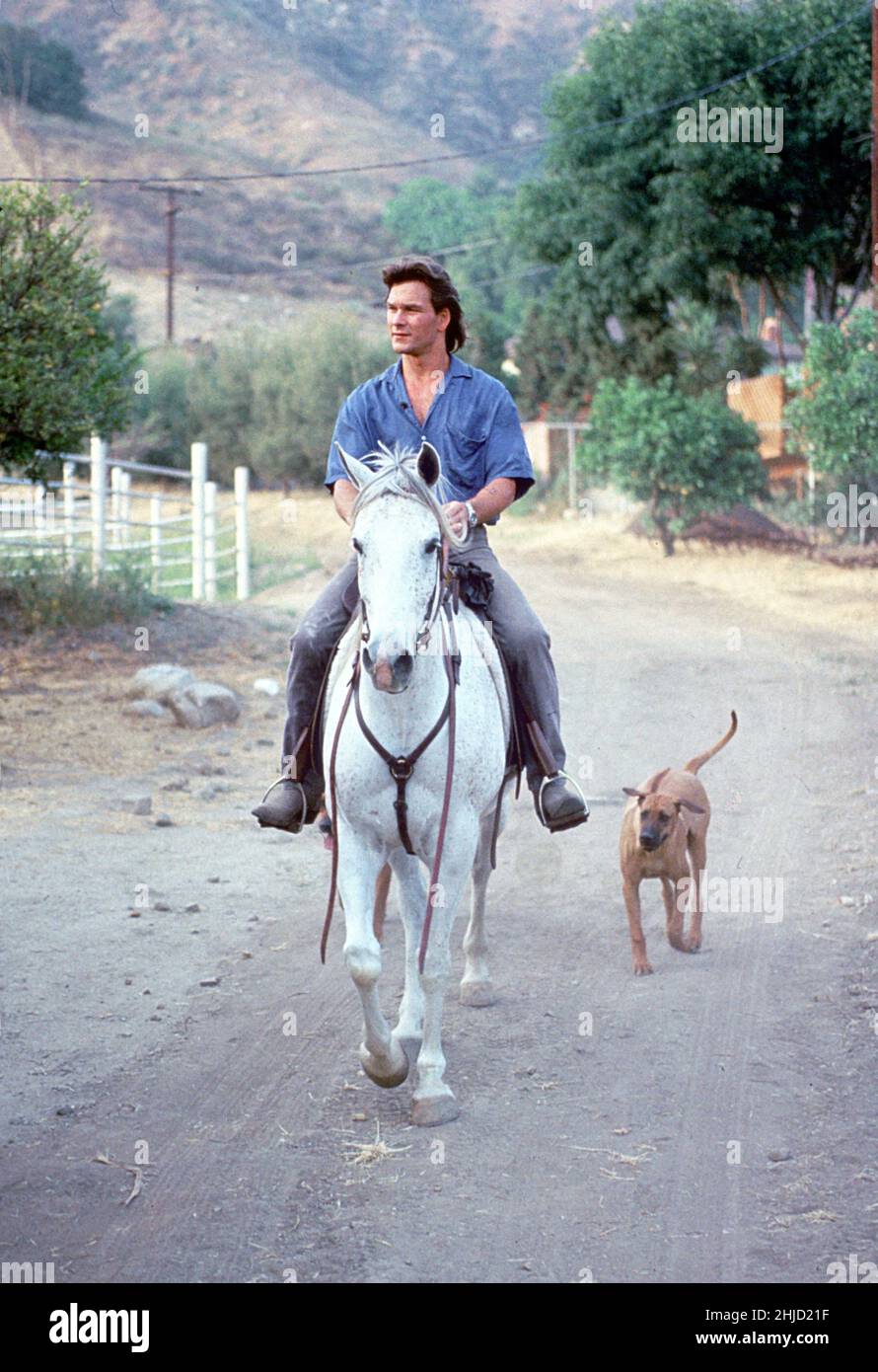 Patrick Swayze photographed circa 1986 at home Credit: Ron Wolfson ...