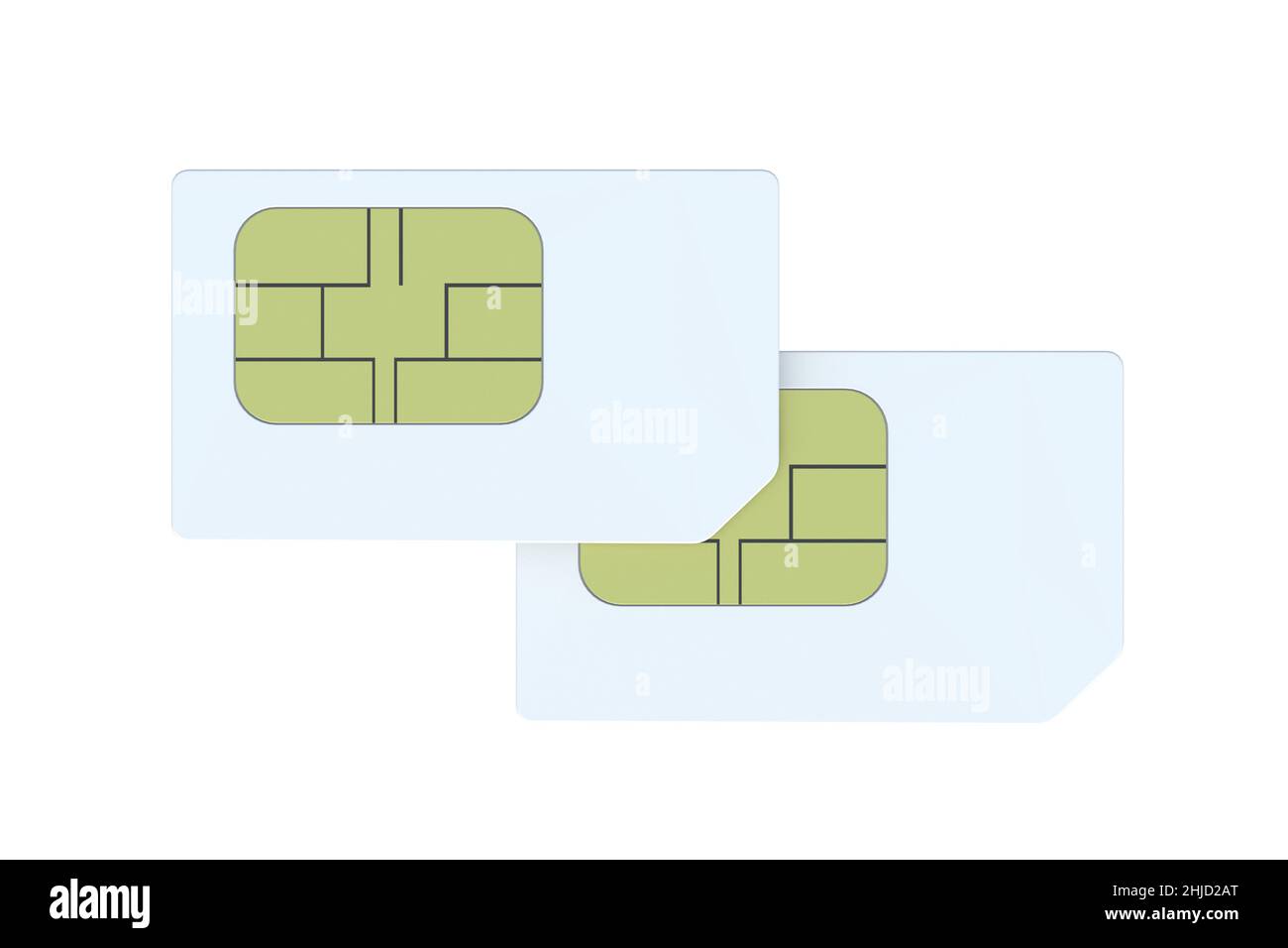 Sim cards for mobile phone isolated on white background. 3d render ...