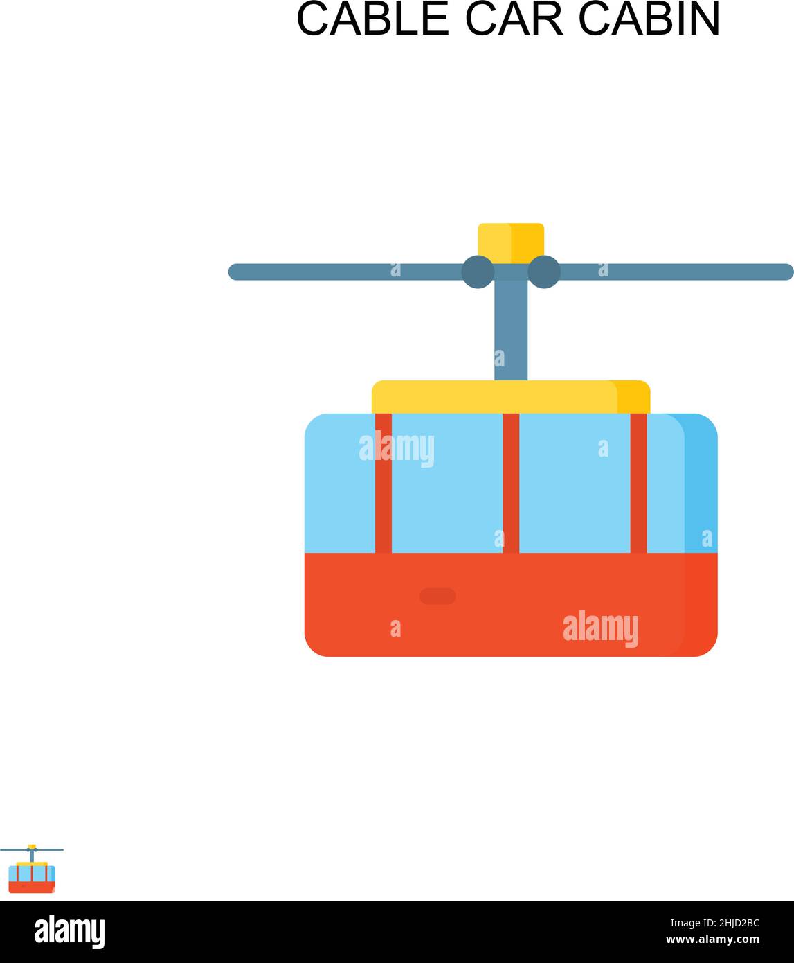Cable Car Cabin Simple Vector Icon Illustration Symbol Design Template