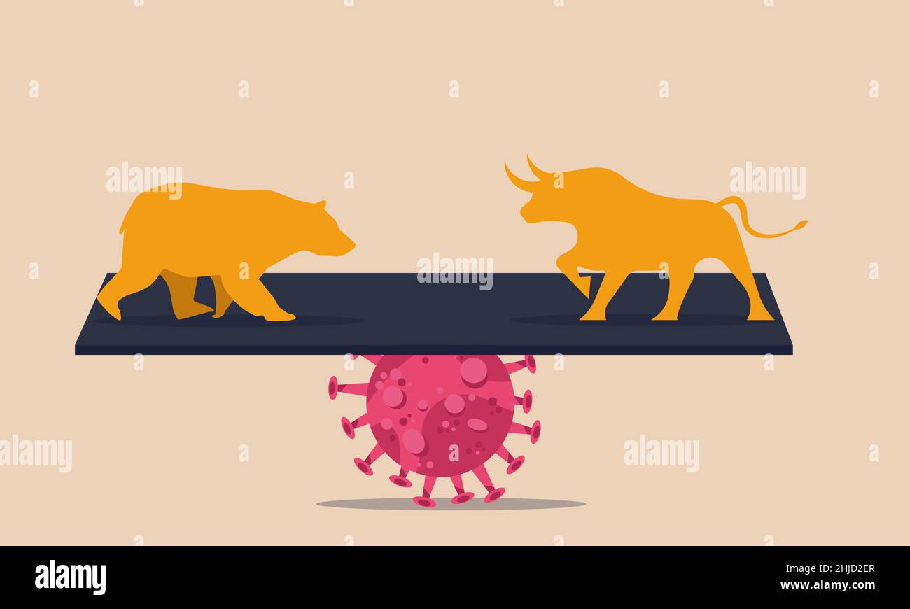 Bear and bull stock market after coronavirus. Financial forex chart ...