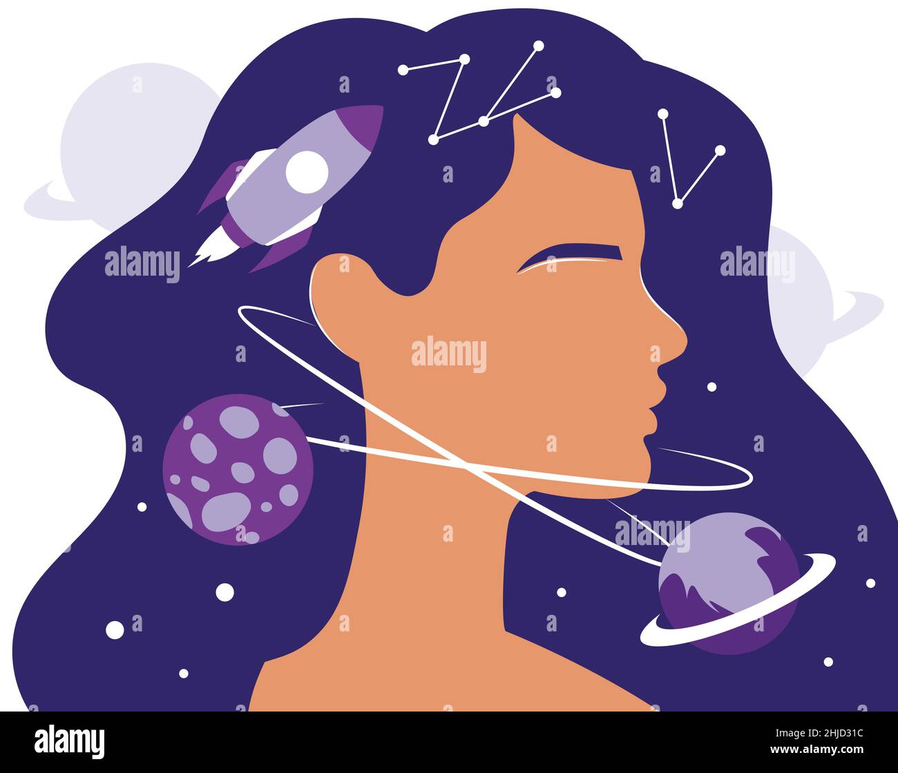 Lady portrait in outer space concept Stock Vector Image & Art - Alamy