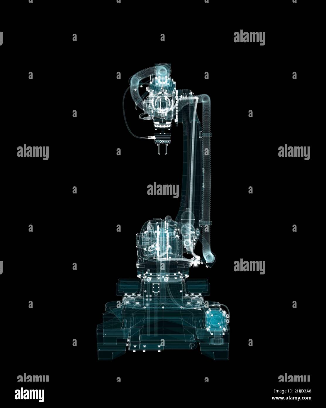 Industrial Robotic Arms Hologram. Interface element Stock Photo - Alamy