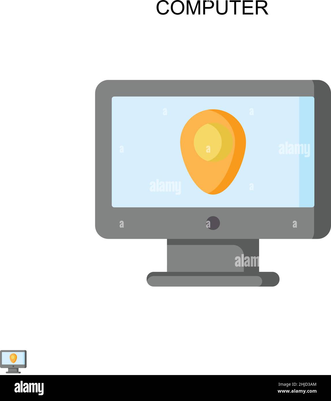 Computer Simple vector icon. Illustration symbol design template for ...