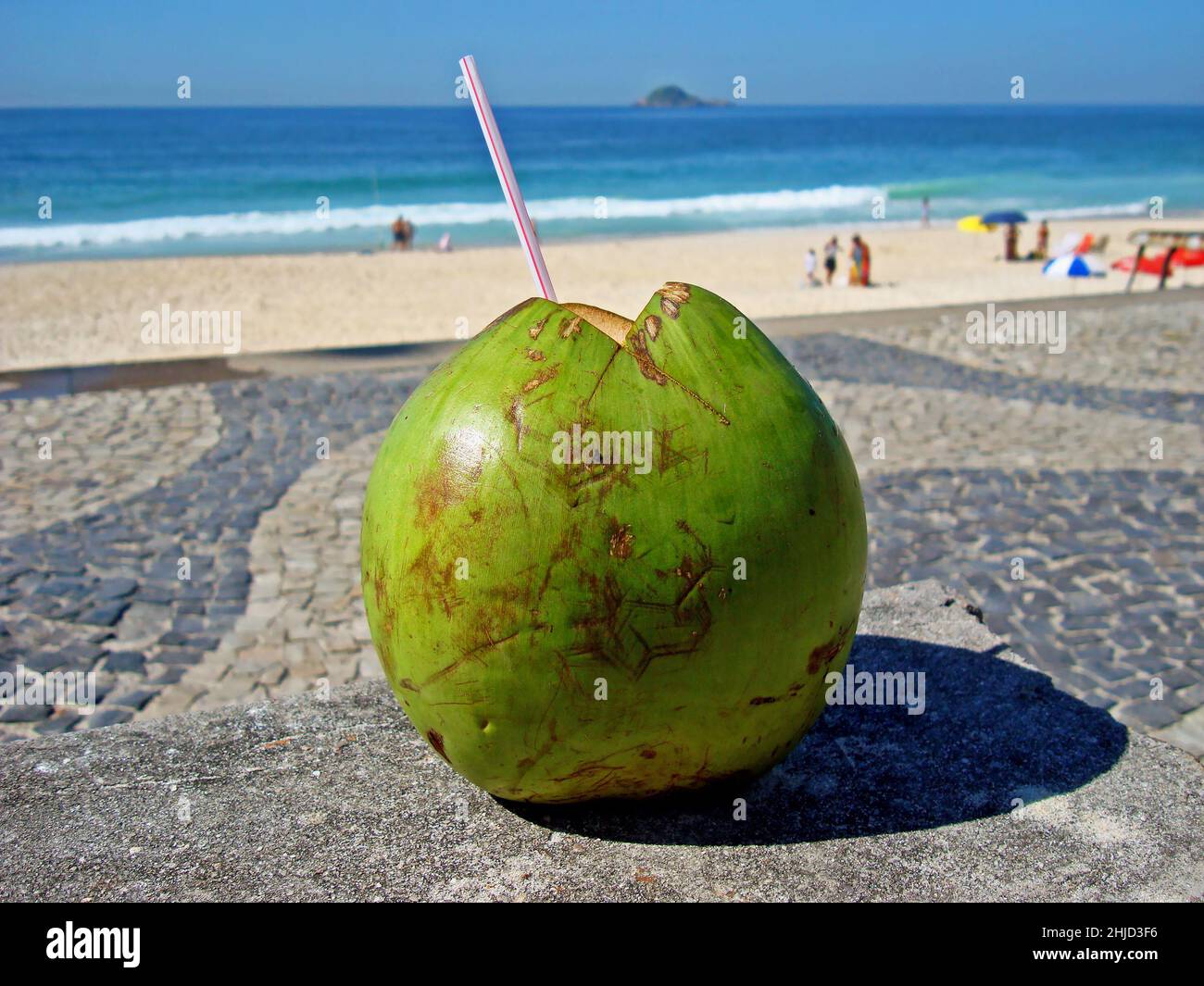 Fresh coconut in the beach, Rio Stock Photo - Alamy