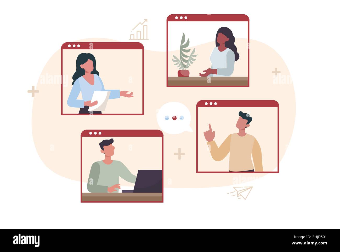 Remote meeting concept Stock Vector Image & Art - Alamy