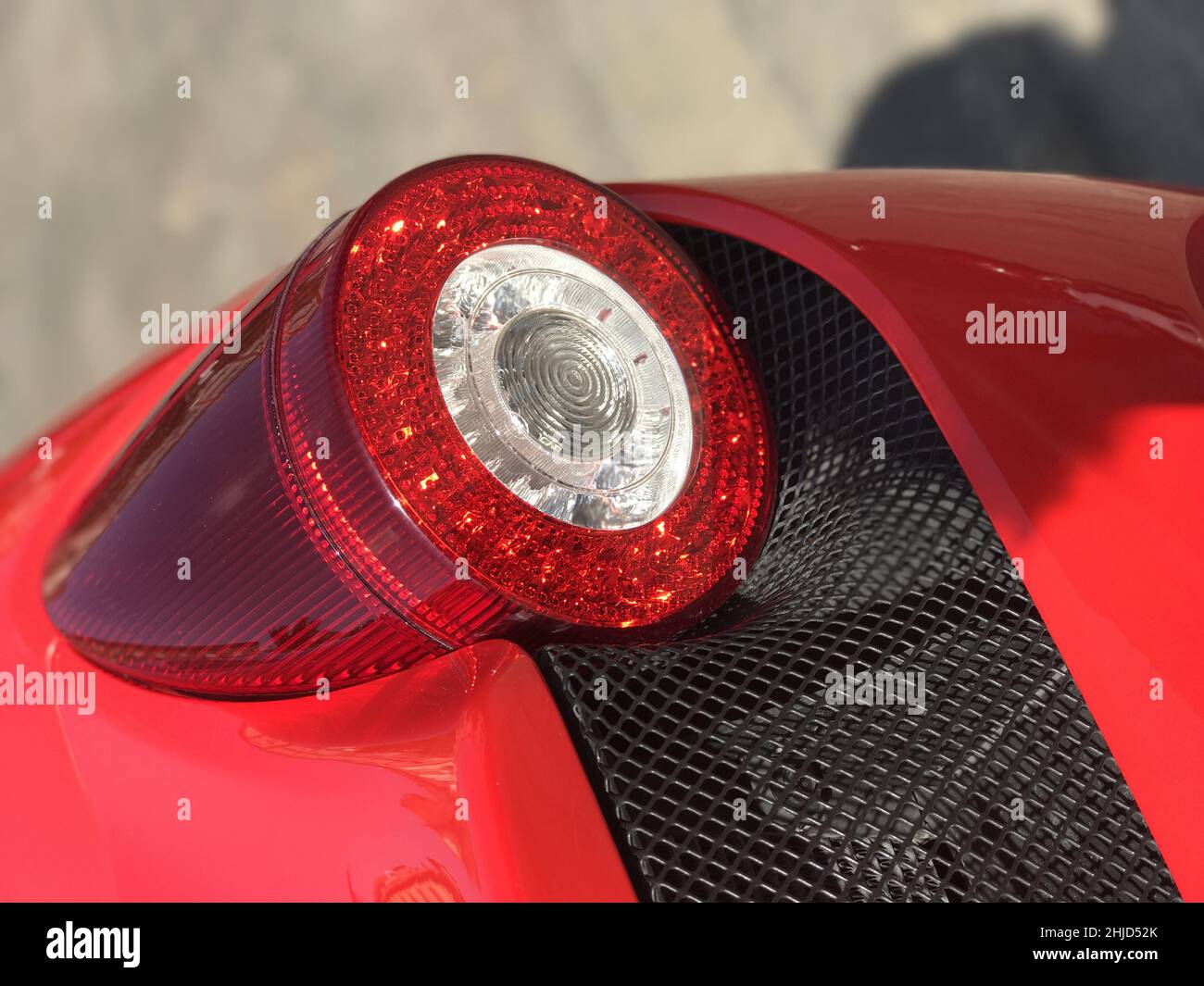 Details of a red Ferrari luxury Italian sports car Stock Photo - Alamy