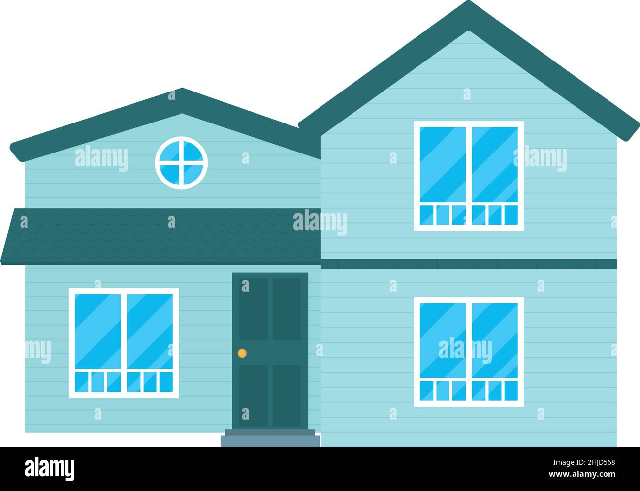 blue residential house over white background Stock Vector Image & Art ...