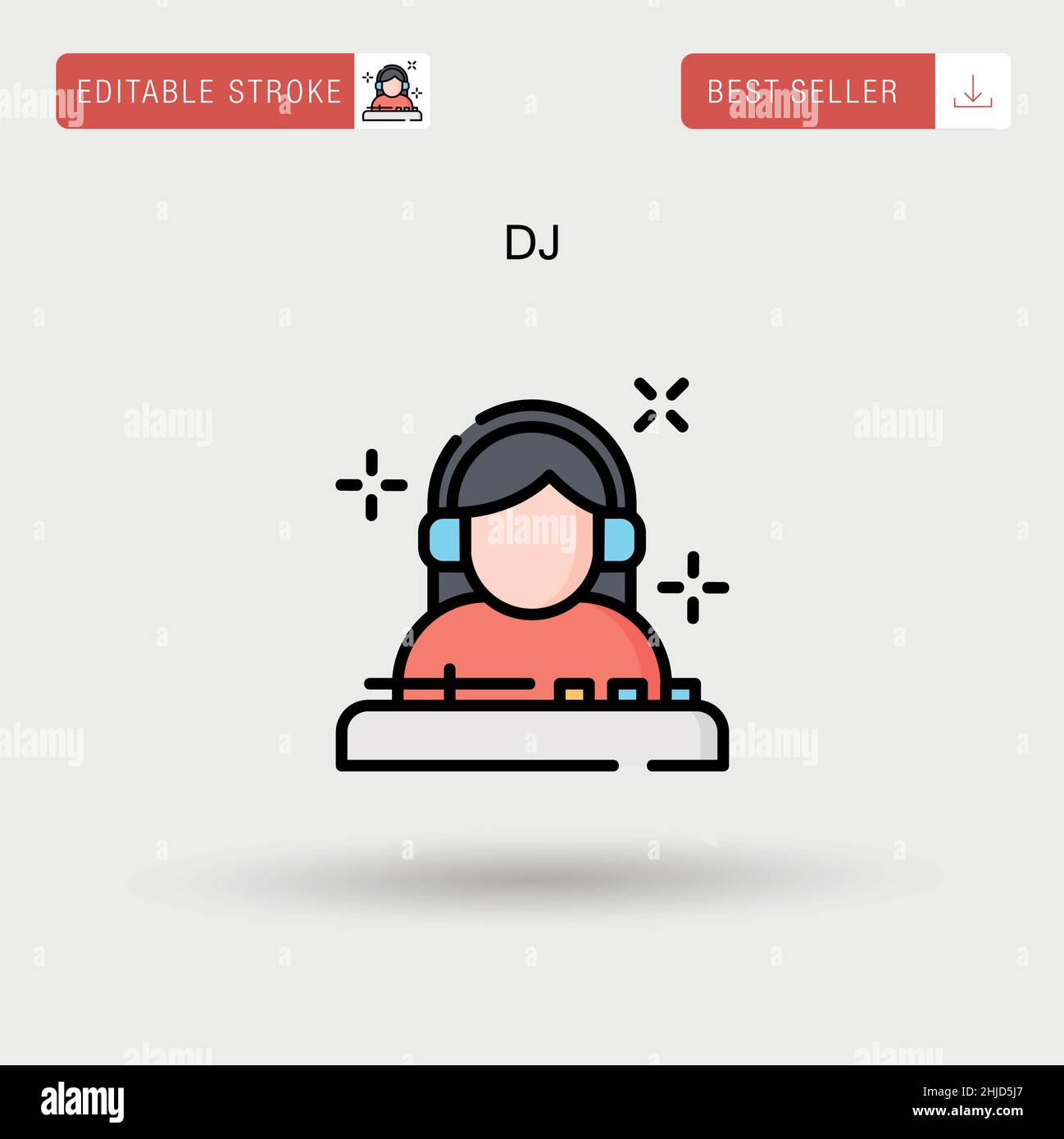 Dj Simple vector icon Stock Vector Image & Art - Alamy