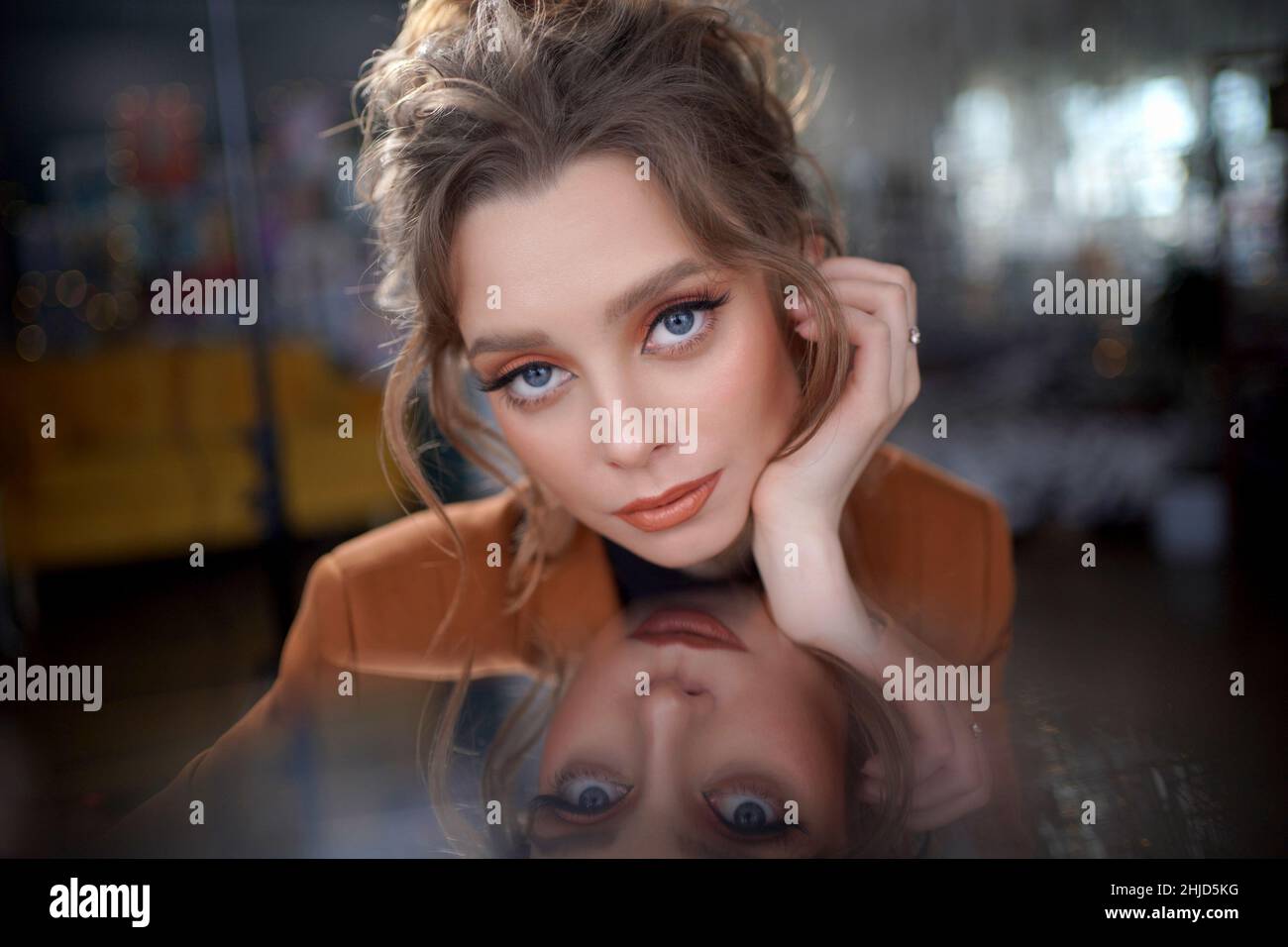 Woman mirror reflection covering face hi-res stock photography and ...