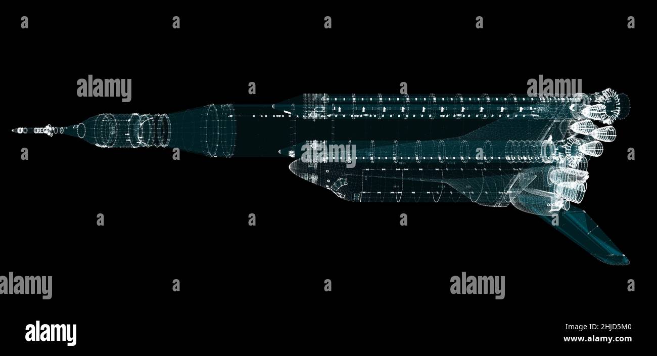 Abstract space rocket and shuttle. All of the particles Stock Photo - Alamy