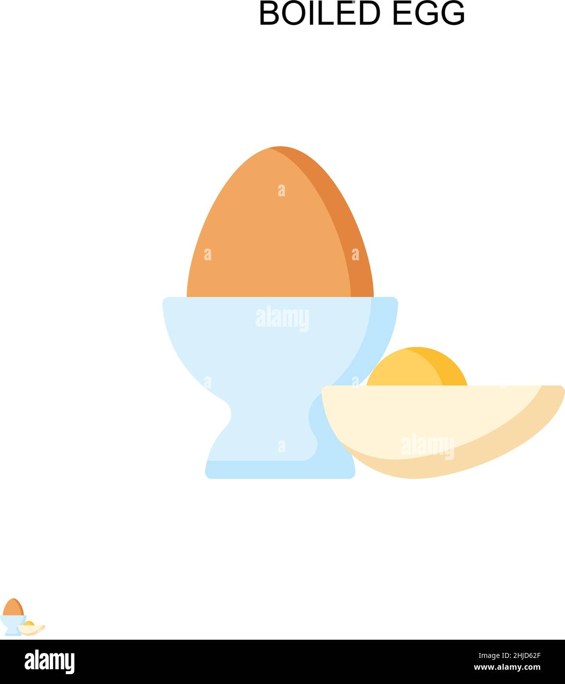 Boiled egg Simple vector icon. Illustration symbol design template for ...