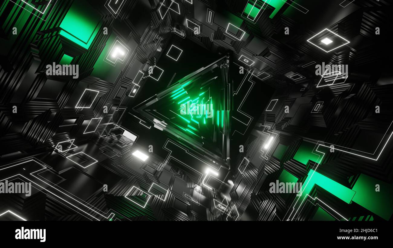 3D Render. Abstract technology big data background concept. Motion of ...