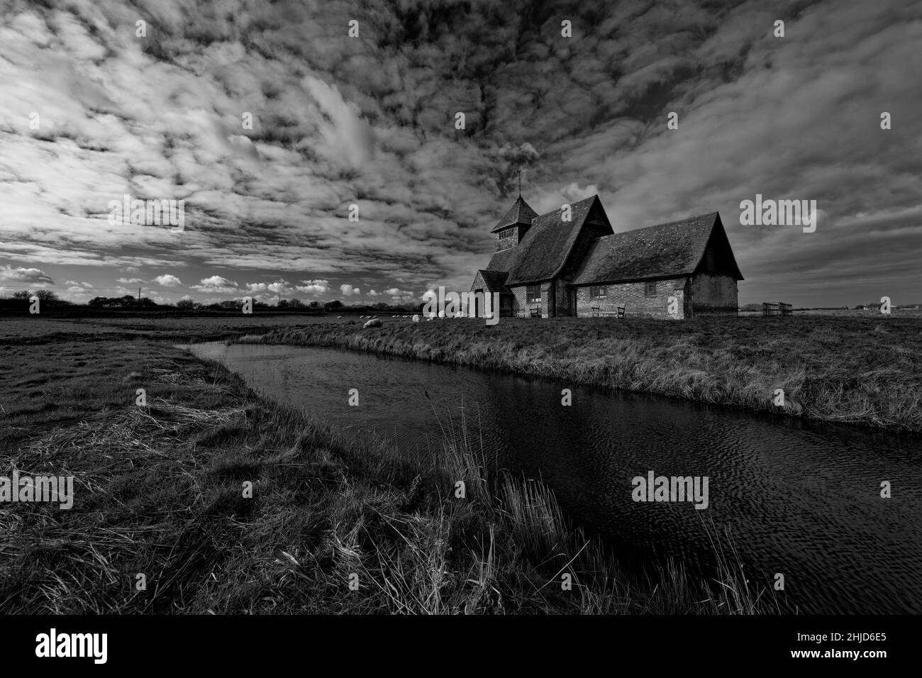 St Thomas Becket Church Fairfield, Romney Marsh Kent Uk Stock Photo - Alamy