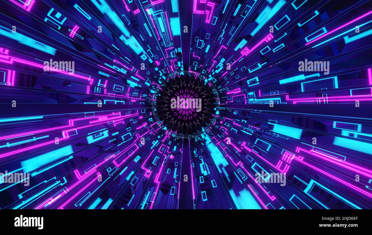 3D Render. Abstract technology big data background concept. Motion of ...