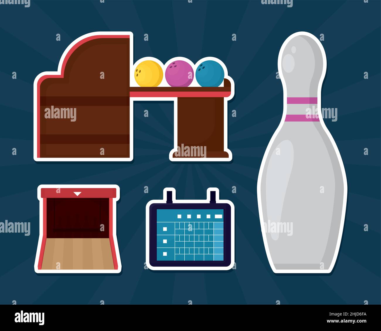 bowling game icon collection design Stock Vector Image & Art - Alamy