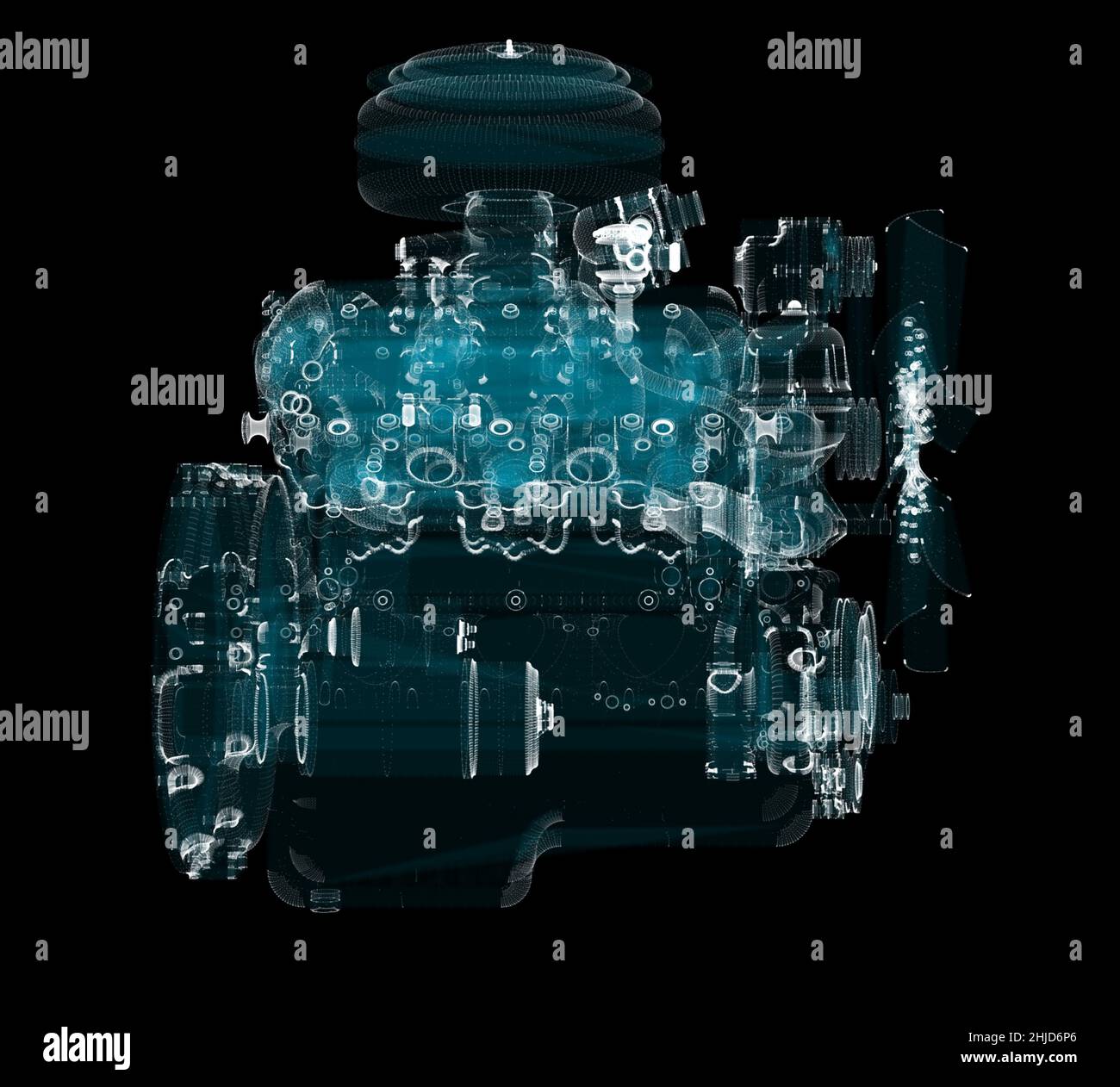 3D rendering, Holographic Particle engine Stock Photo - Alamy