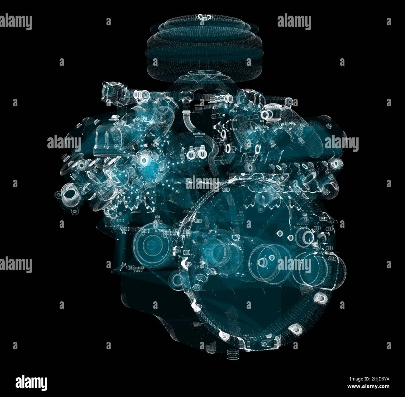 3D rendering, Holographic Particle engine Stock Photo - Alamy