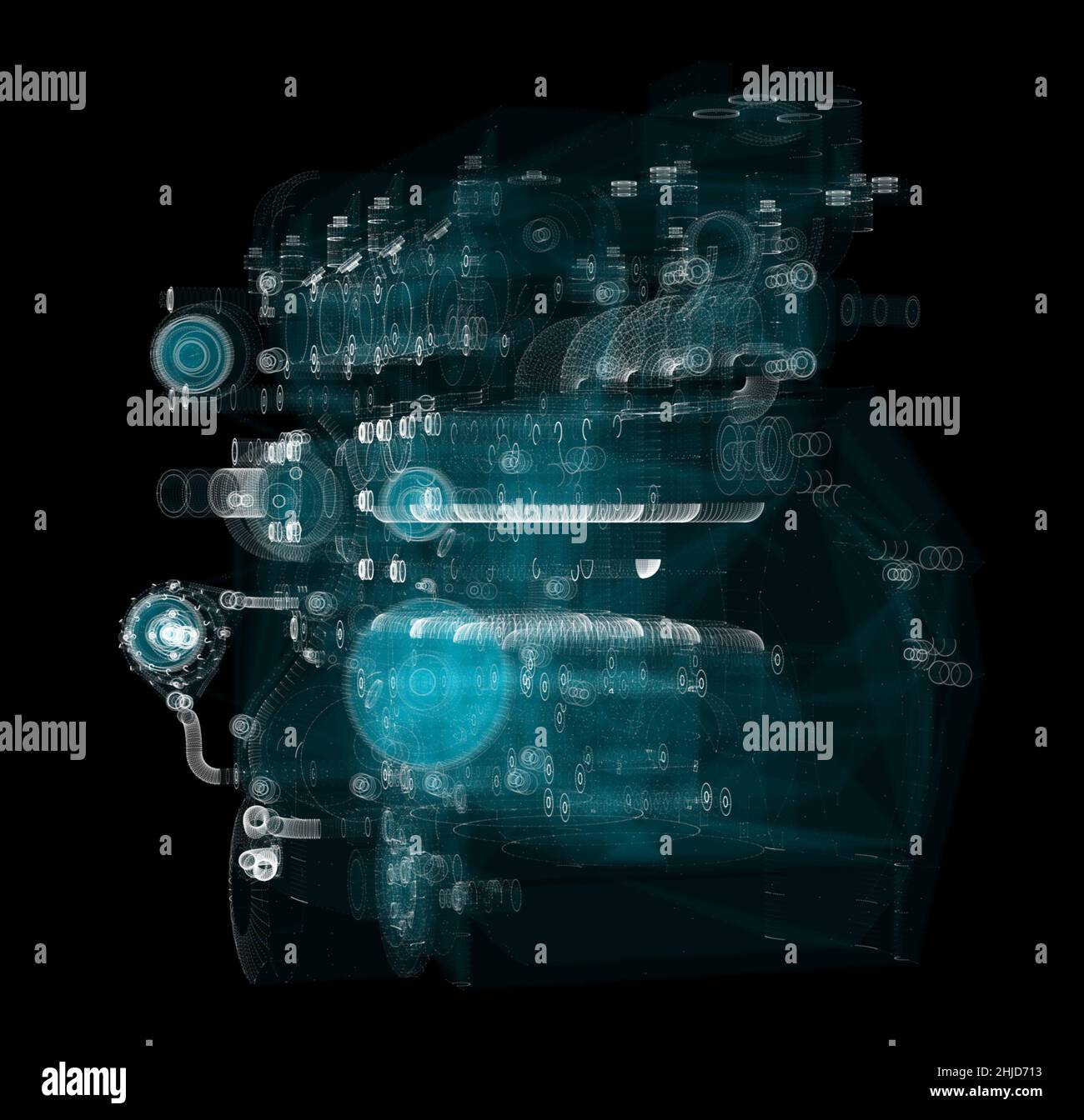 3D rendering, Holographic Particle engine Stock Photo - Alamy