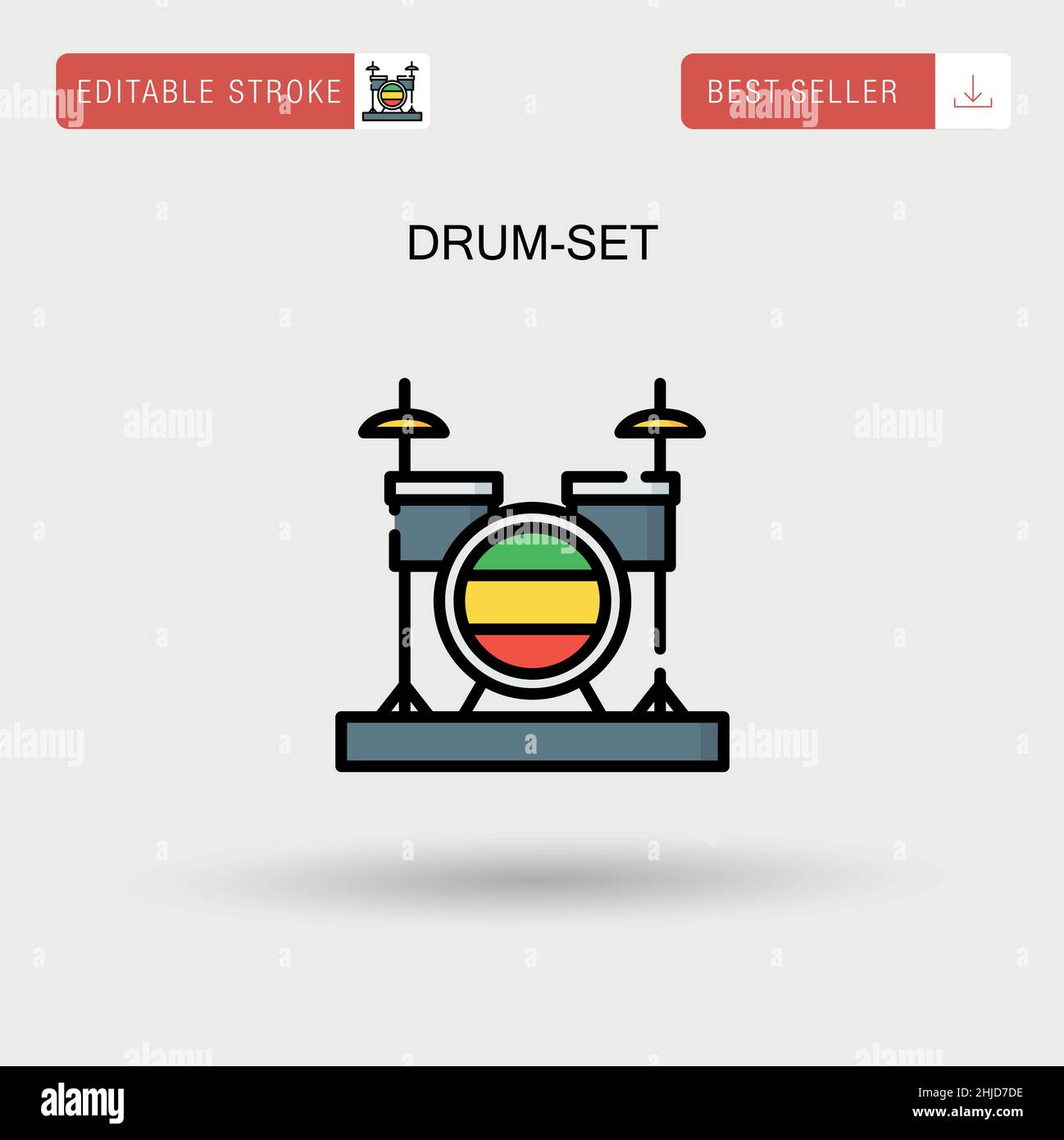 Drum-set Simple vector icon Stock Vector Image & Art - Alamy
