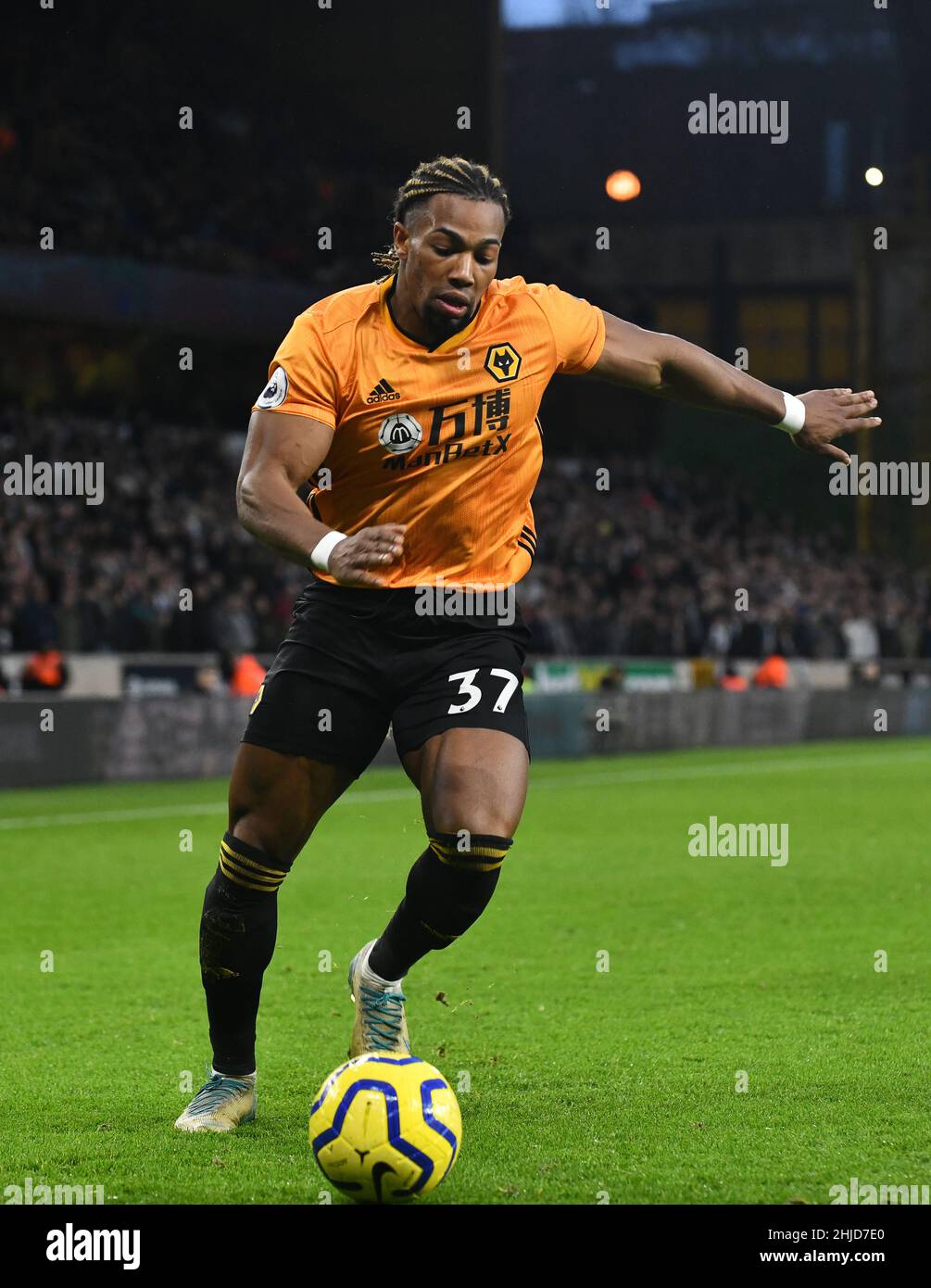 Wolves footballer Adama Traore Wolverhampton Wanderers v Newcastle ...