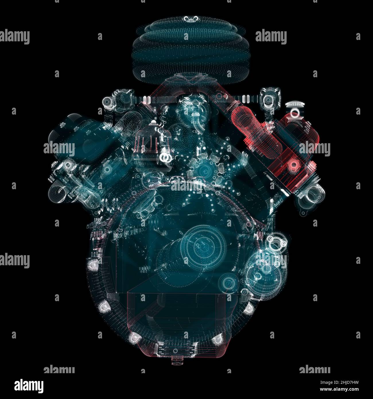 3D rendering, Holographic Particle engine Stock Photo - Alamy
