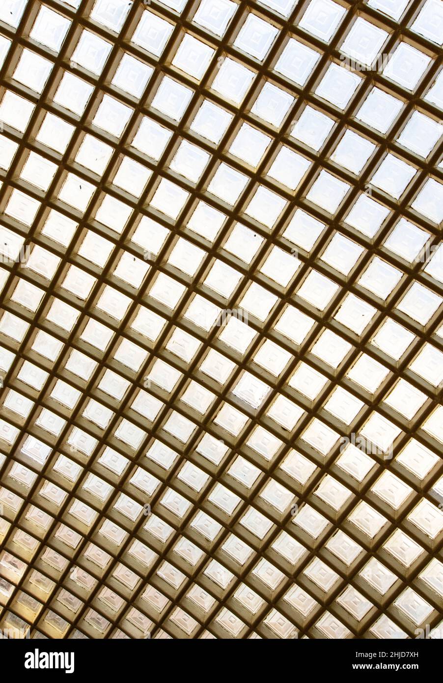 Glass brick canopy at rear entrance to the Savoy, a luxury hotel in ...