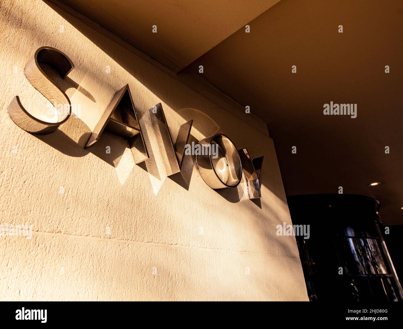Rear entrance to the Savoy, a luxury hotel in London; designed by ...