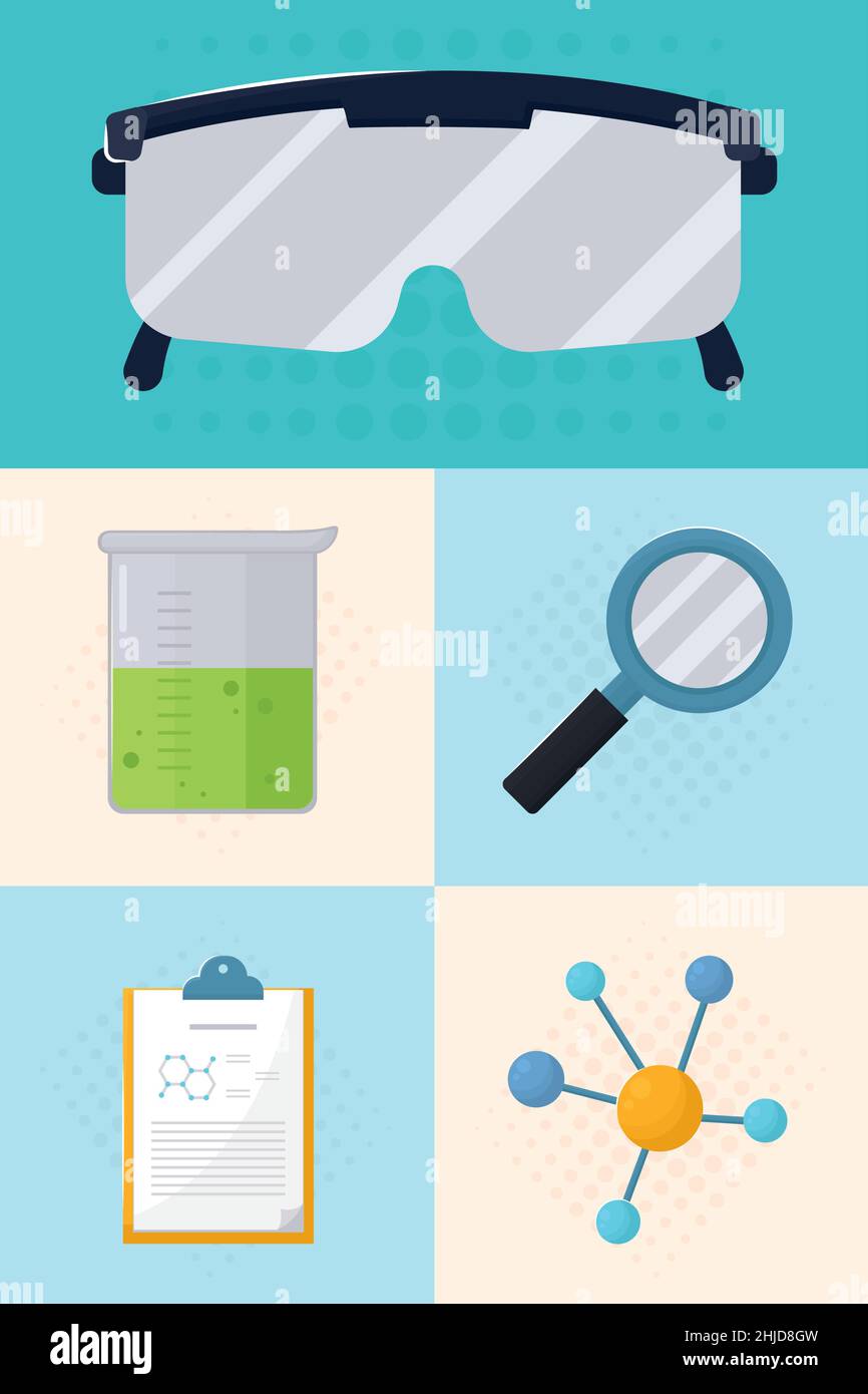 lab icon set on colorful background Stock Vector Image & Art - Alamy