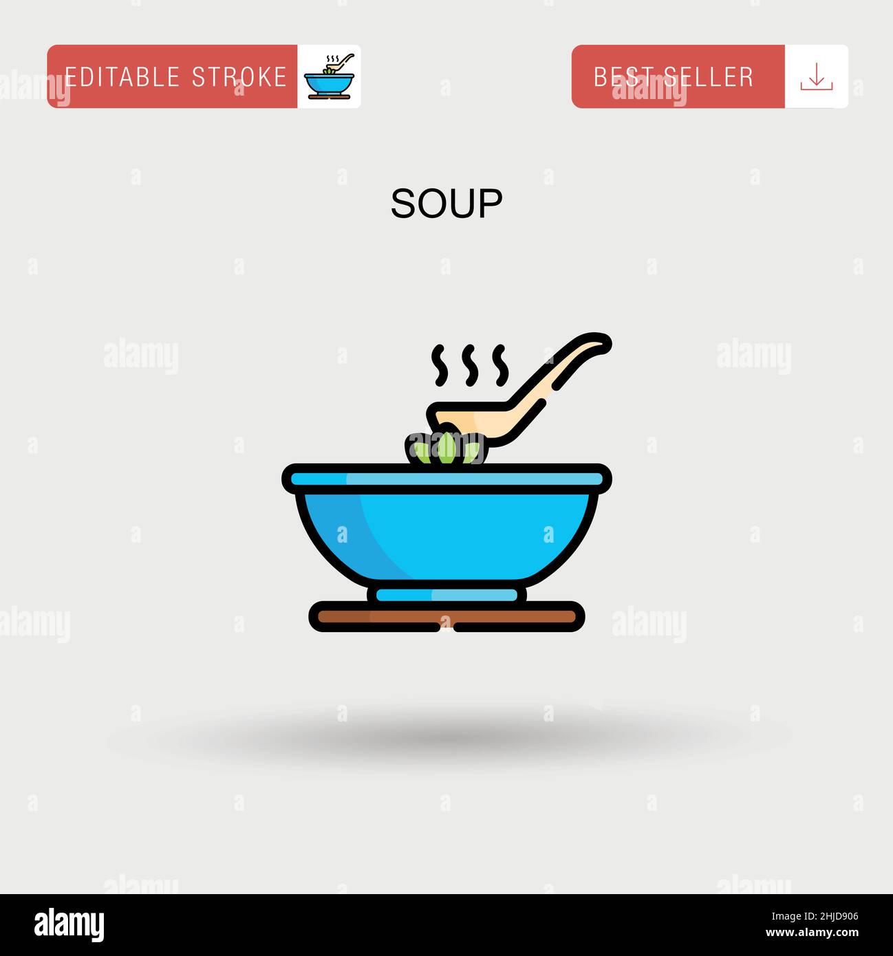 Cream soup top view Stock Vector Images - Alamy