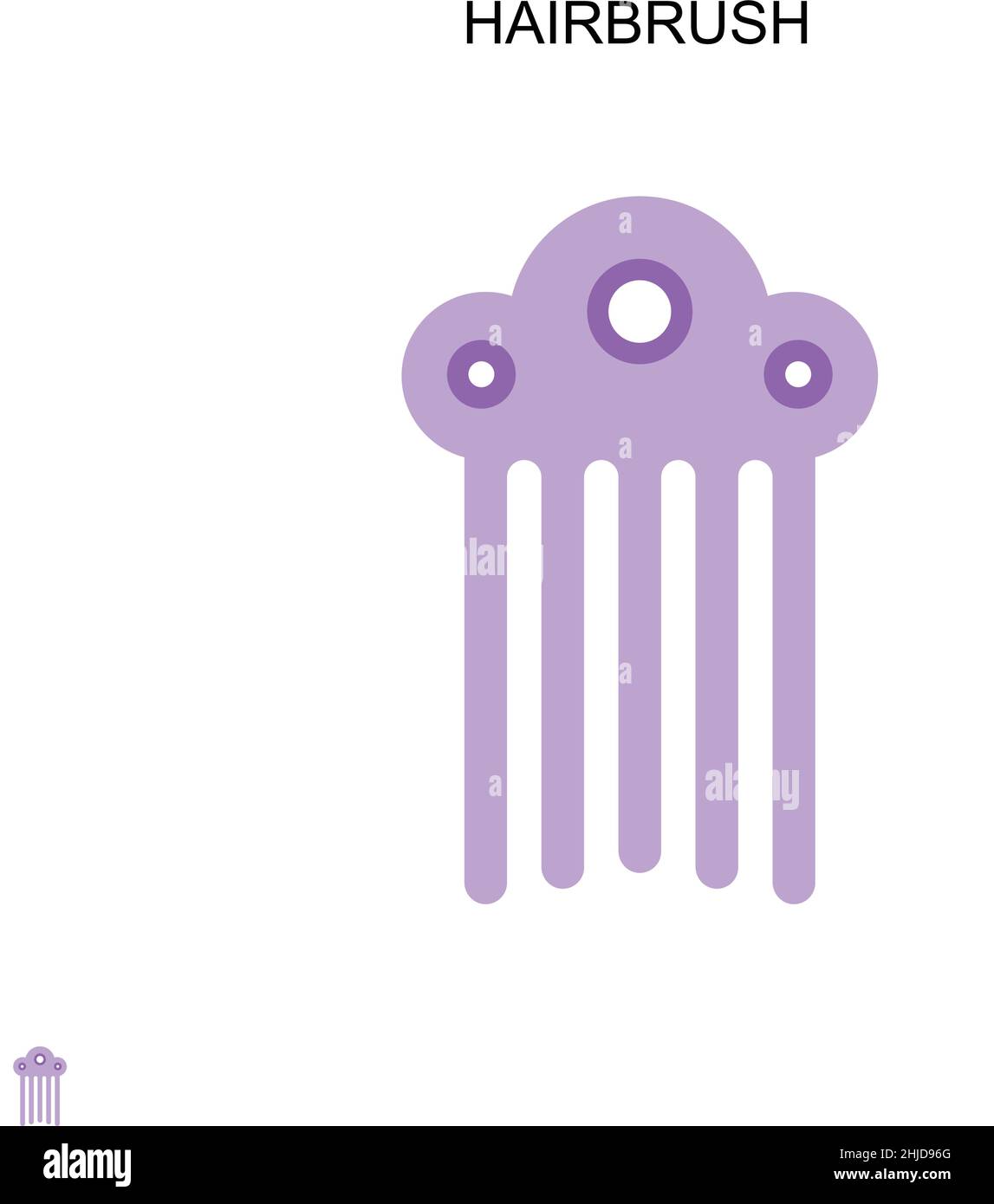 Hairbrush Simple vector icon. Illustration symbol design template for ...