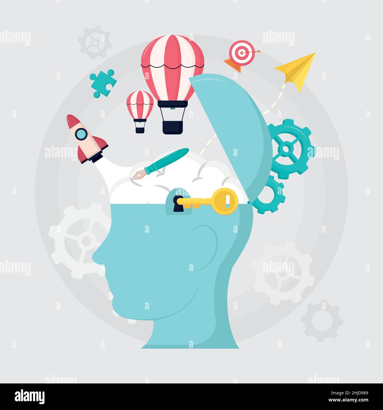 creativity ideas design with related icons around Stock Vector Image ...